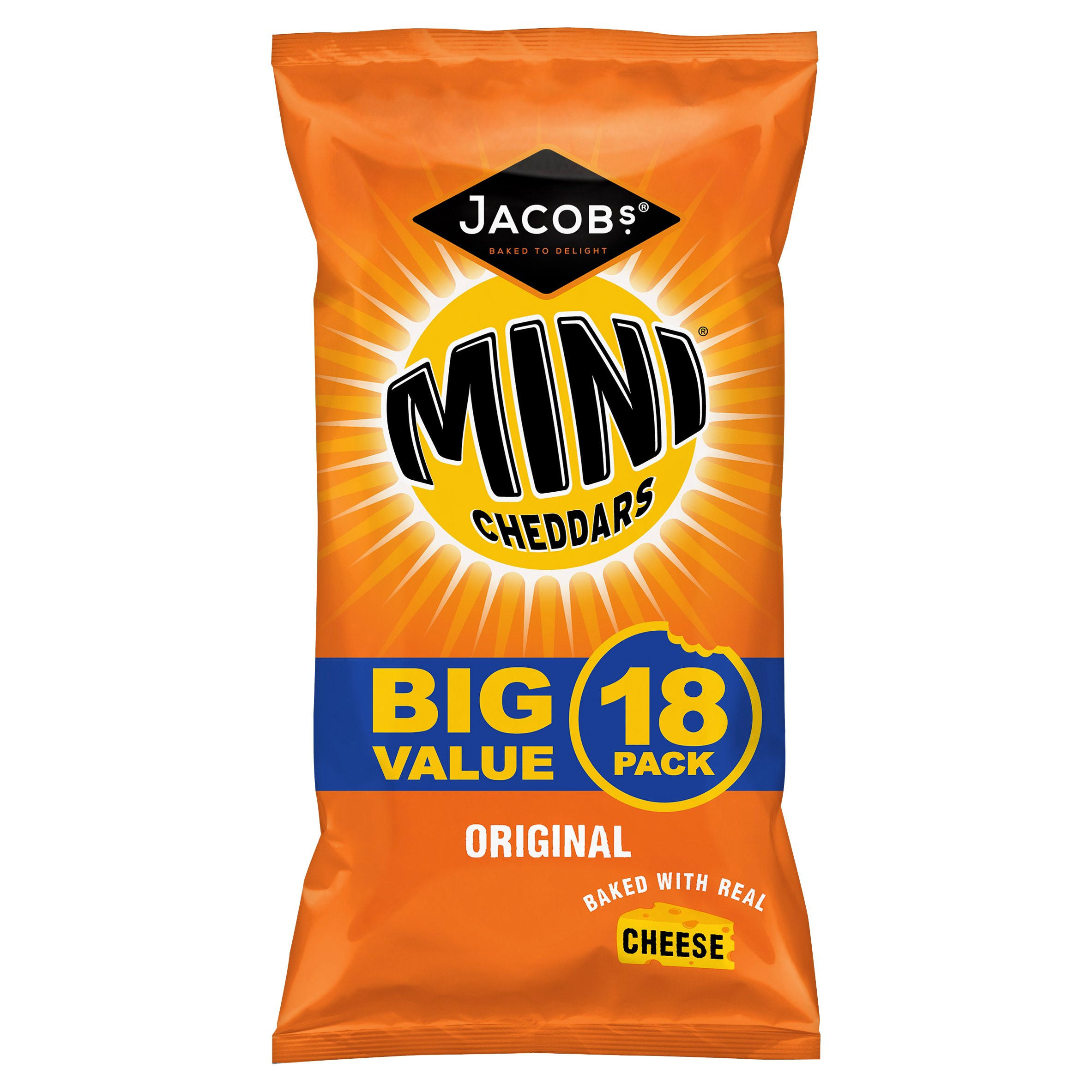Jacob's 18 Mini Cheddars Original 450g | Multipack Crisps | Iceland Foods