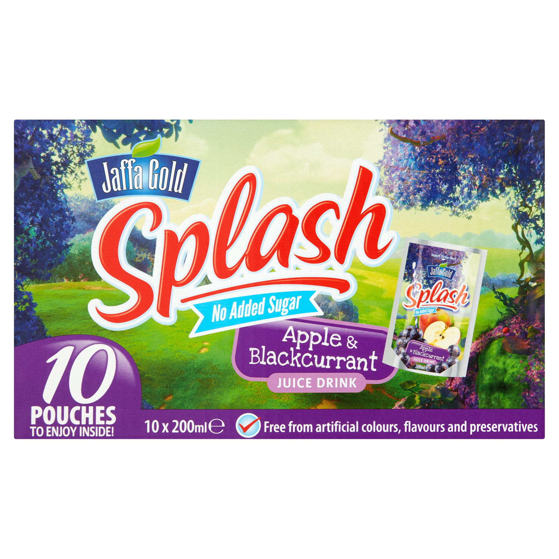 Jaffa Gold Splash No Added Sugar Apple & Blackcurrant Juice Drink 10 x ...