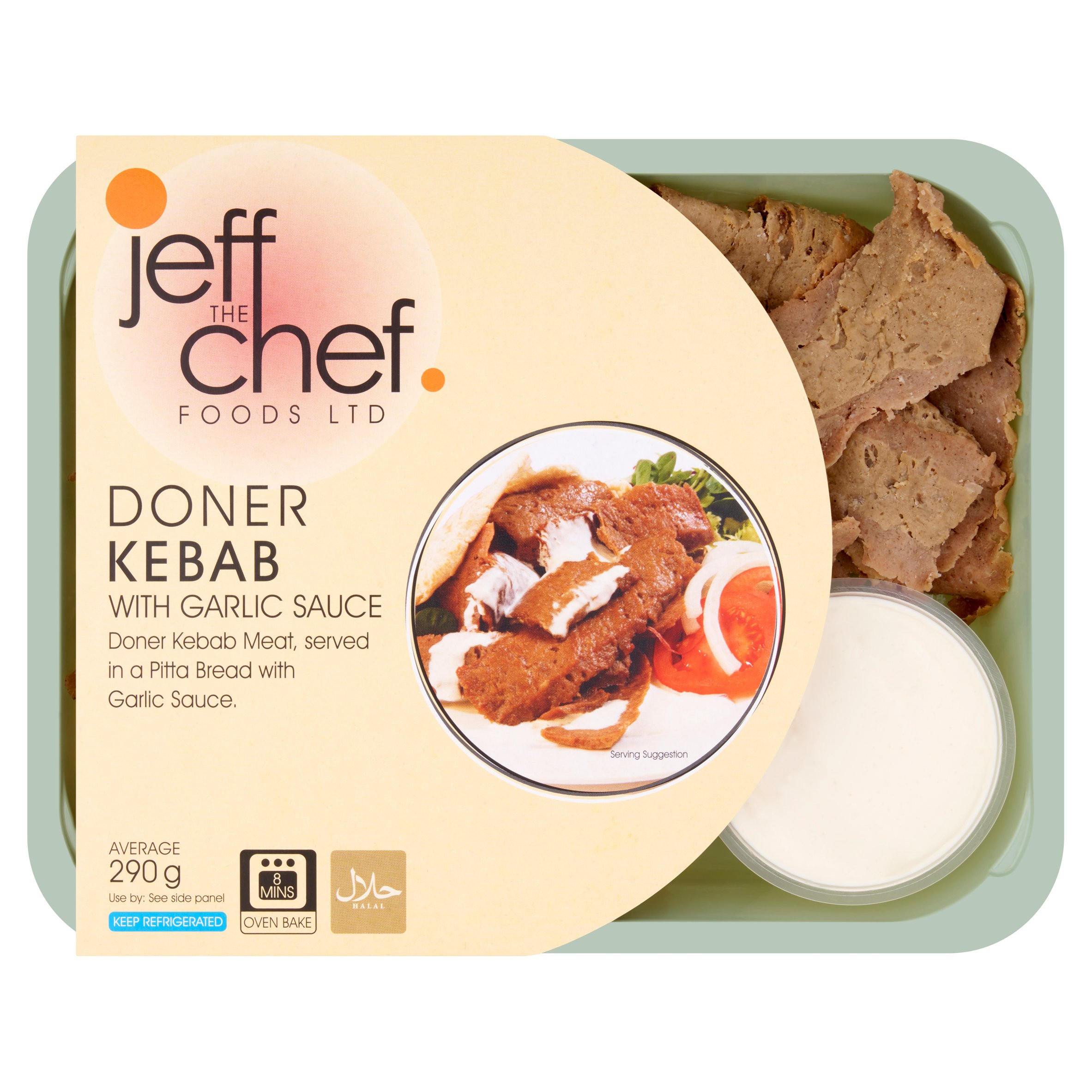 Jeff the Chef Foods Ltd Doner Kebab with Garlic Sauce 290g | Iceland Foods