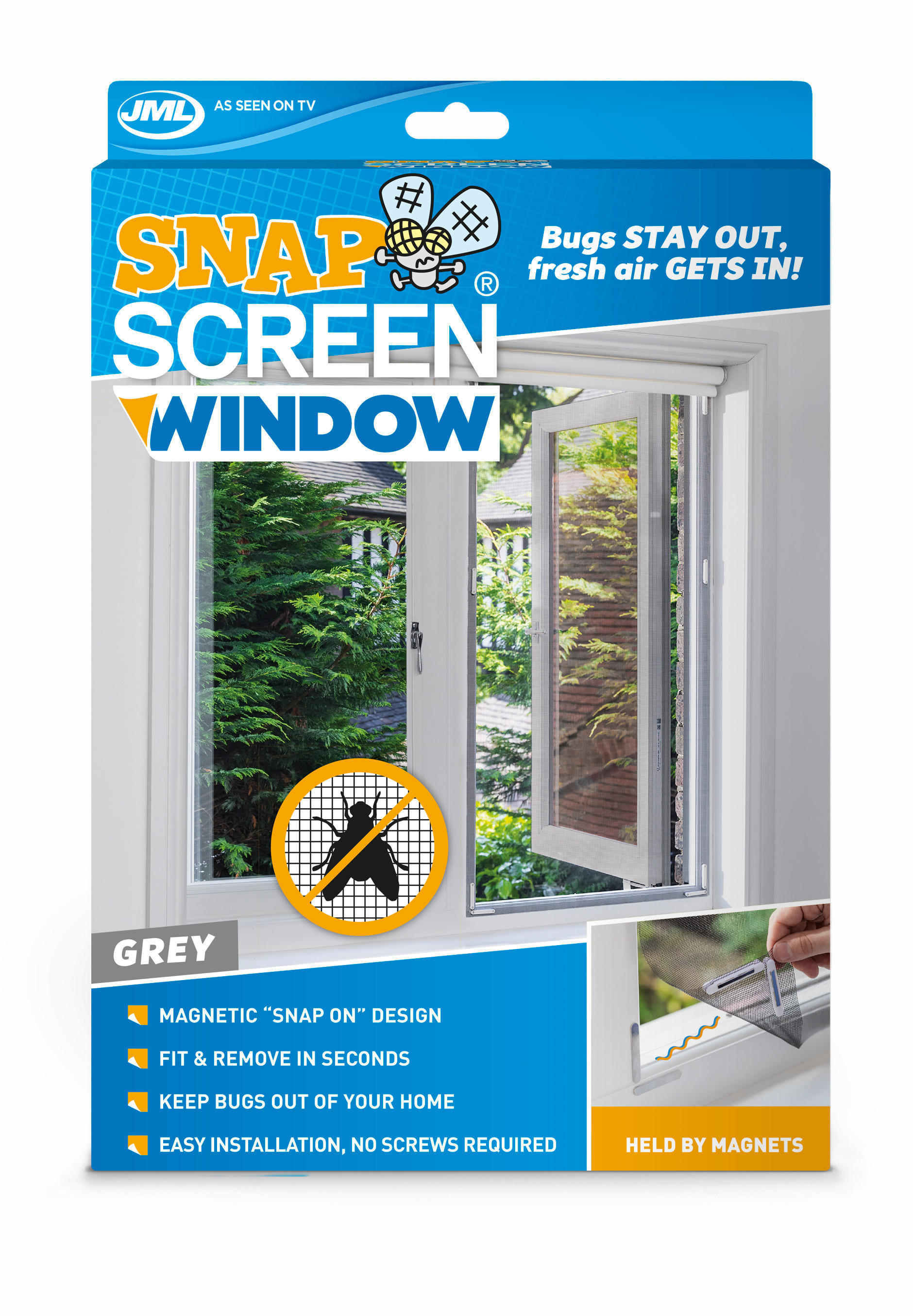 JML Snap Screen Window Grey | Home Accessories | Iceland Foods
