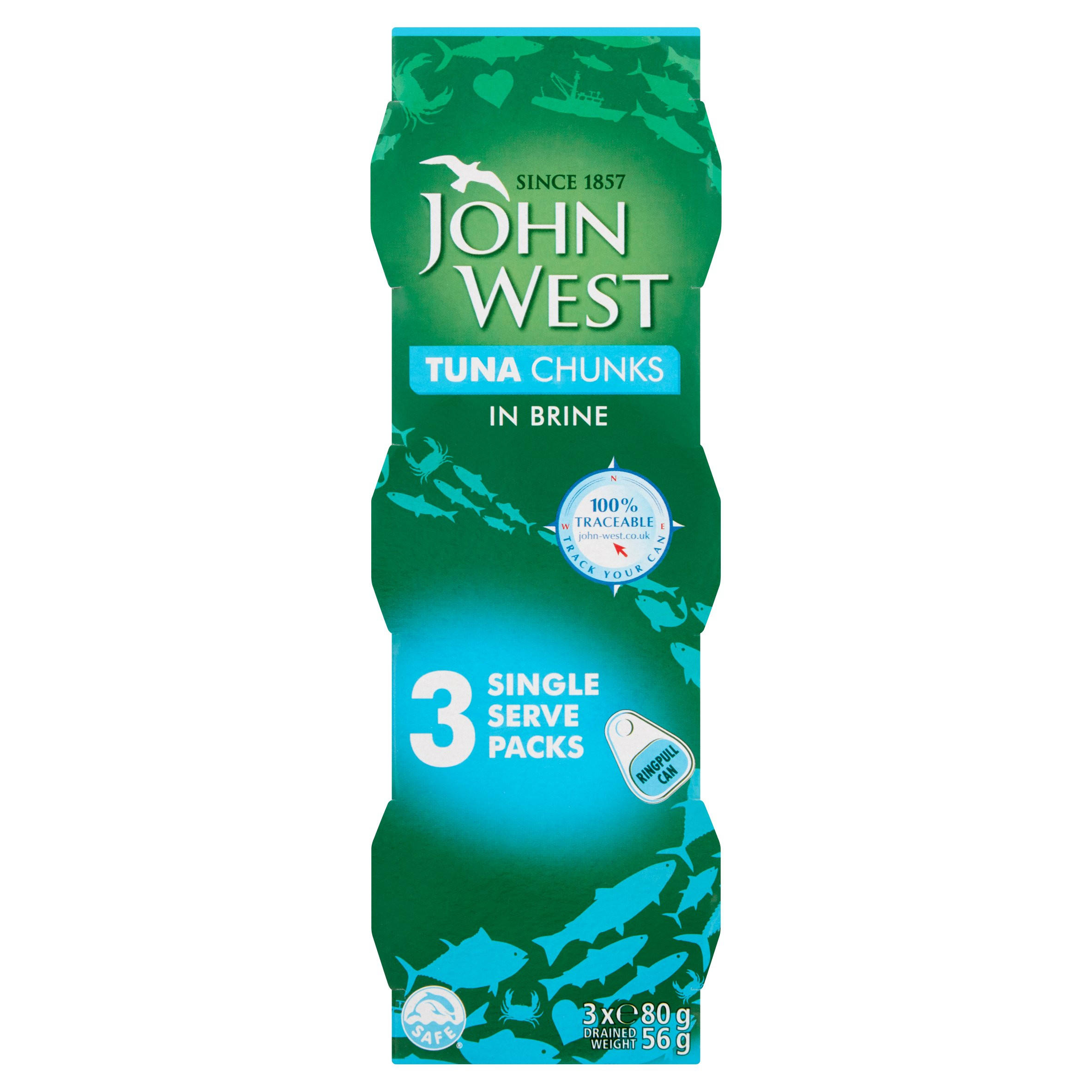 John West Tuna Chunks in Brine 3 x 80g | Tinned Fish & Seafood ...