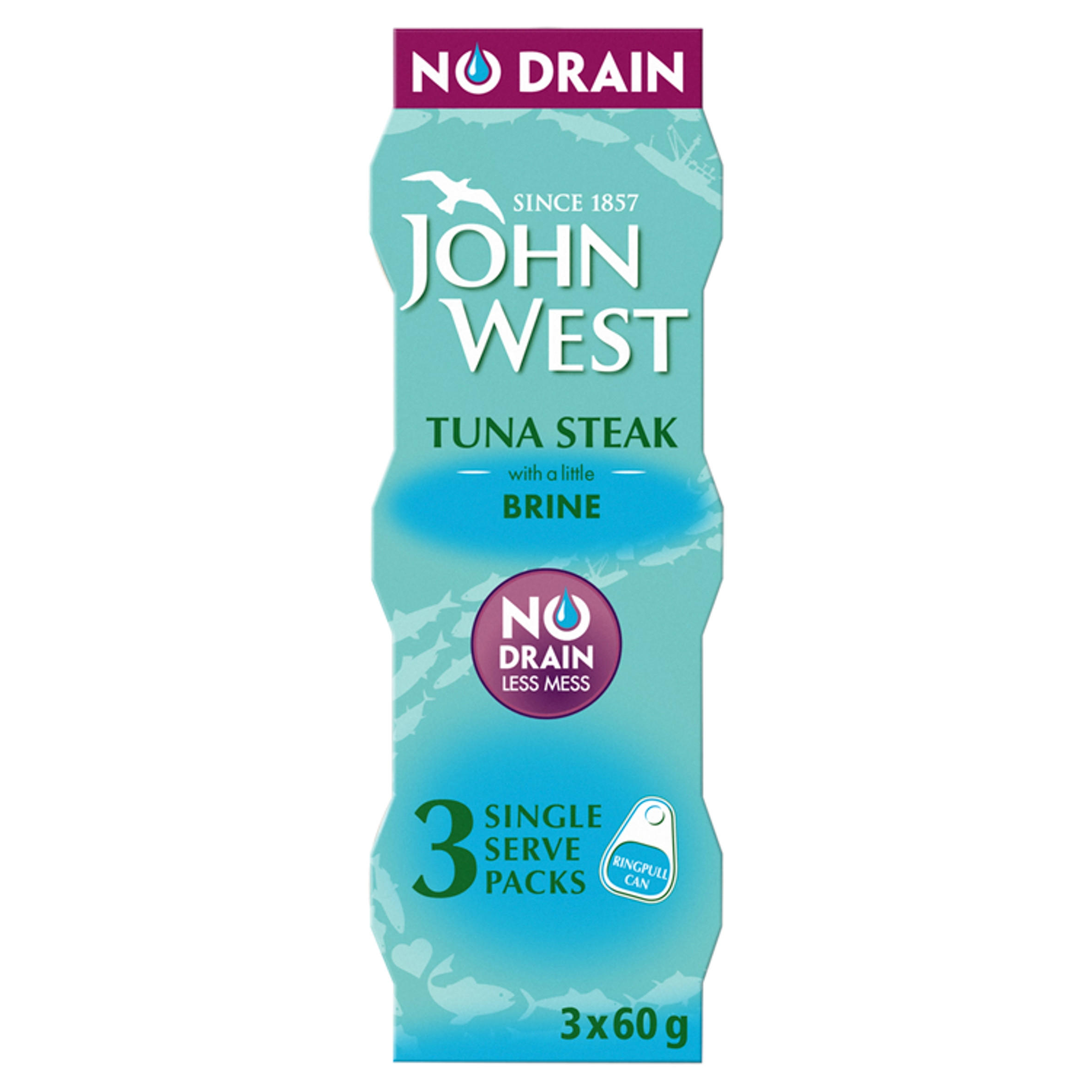 John West Tuna Steak with a Little Brine 3 x 60g | Tinned Fish ...