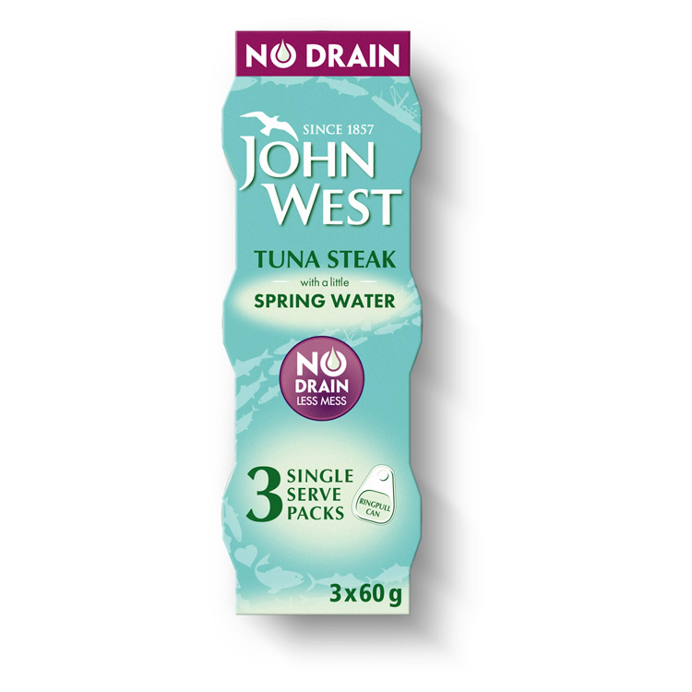 John West Tuna Steak with a Little Spring Water 3 x 60g | Tinned Fish ...