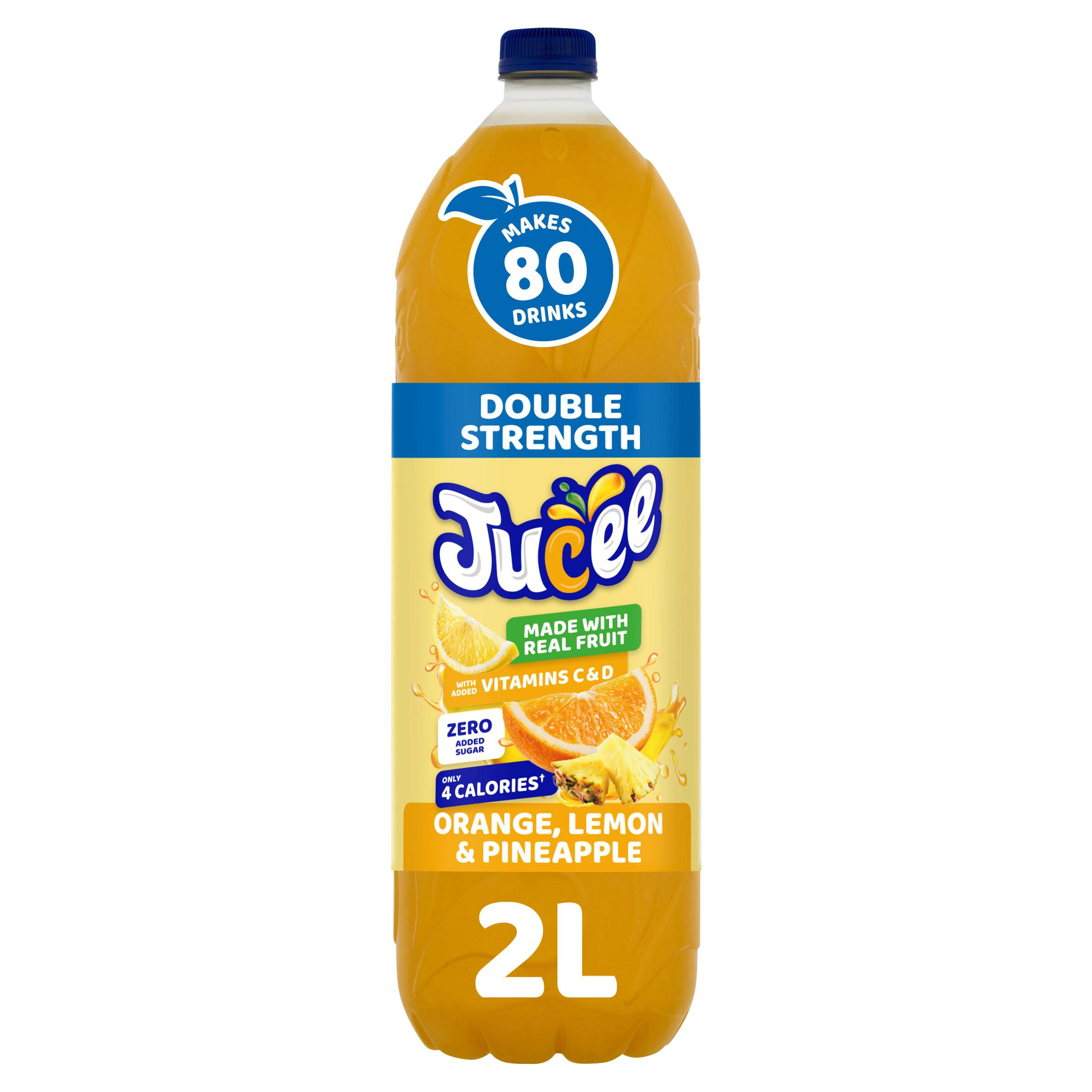 Jucee Orange, Lemon & Pineapple Double Strength 2 Litre | Squash ...