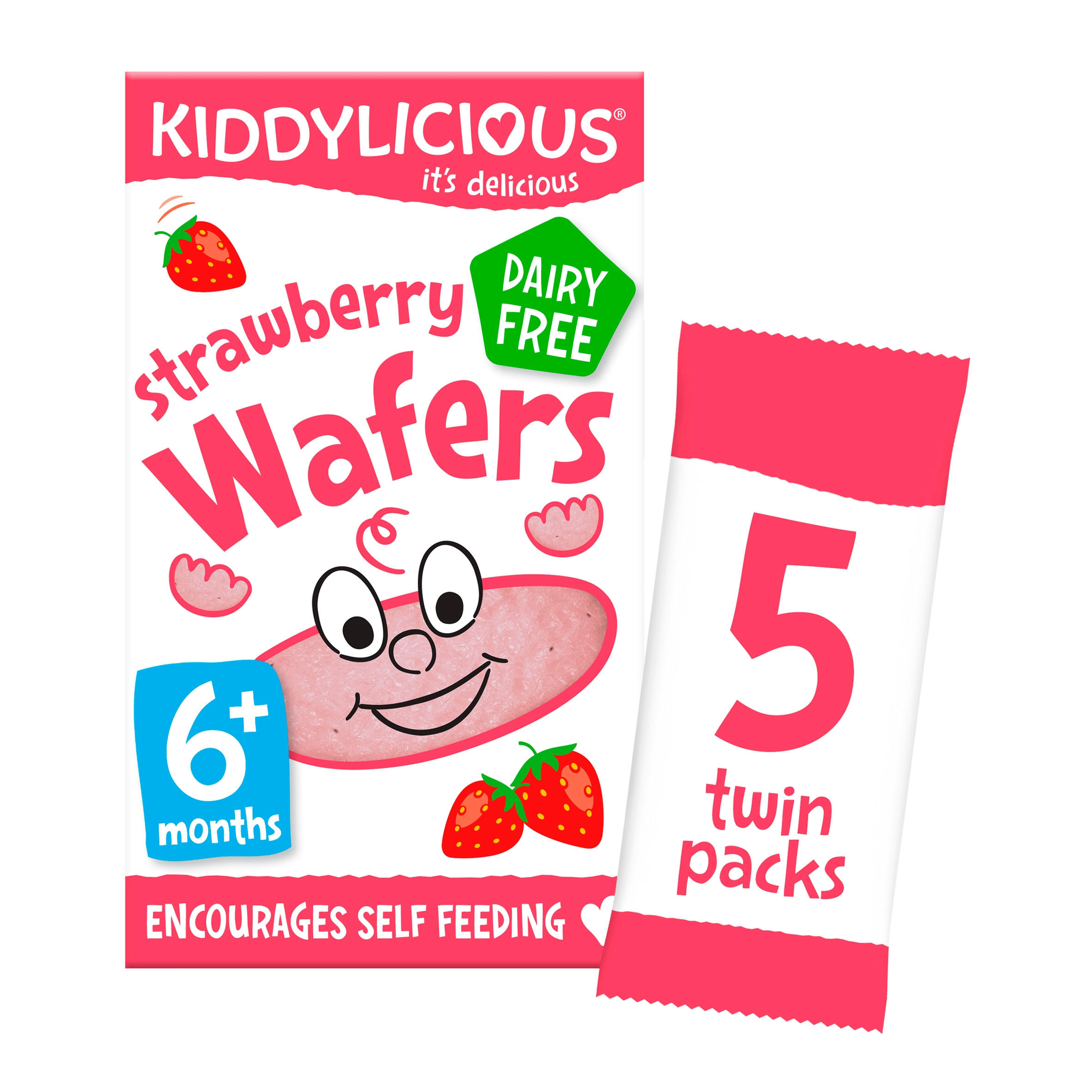 Kiddylicious Wafers, Strawberry, Baby Snack, 6 Months+, Multipack, 5x4g ...