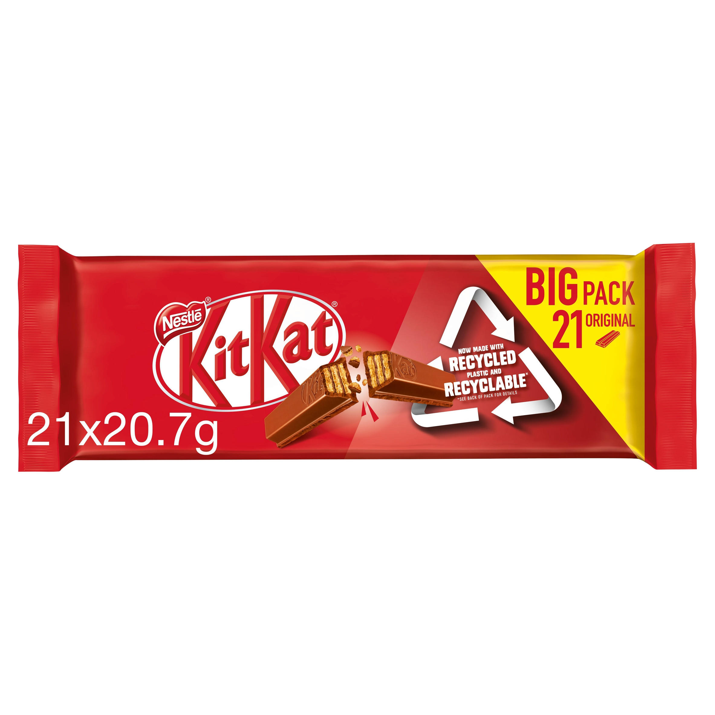 Kit Kat 2 Finger Milk Chocolate Biscuit Bar Multipack 21 Pack 20.7g ...
