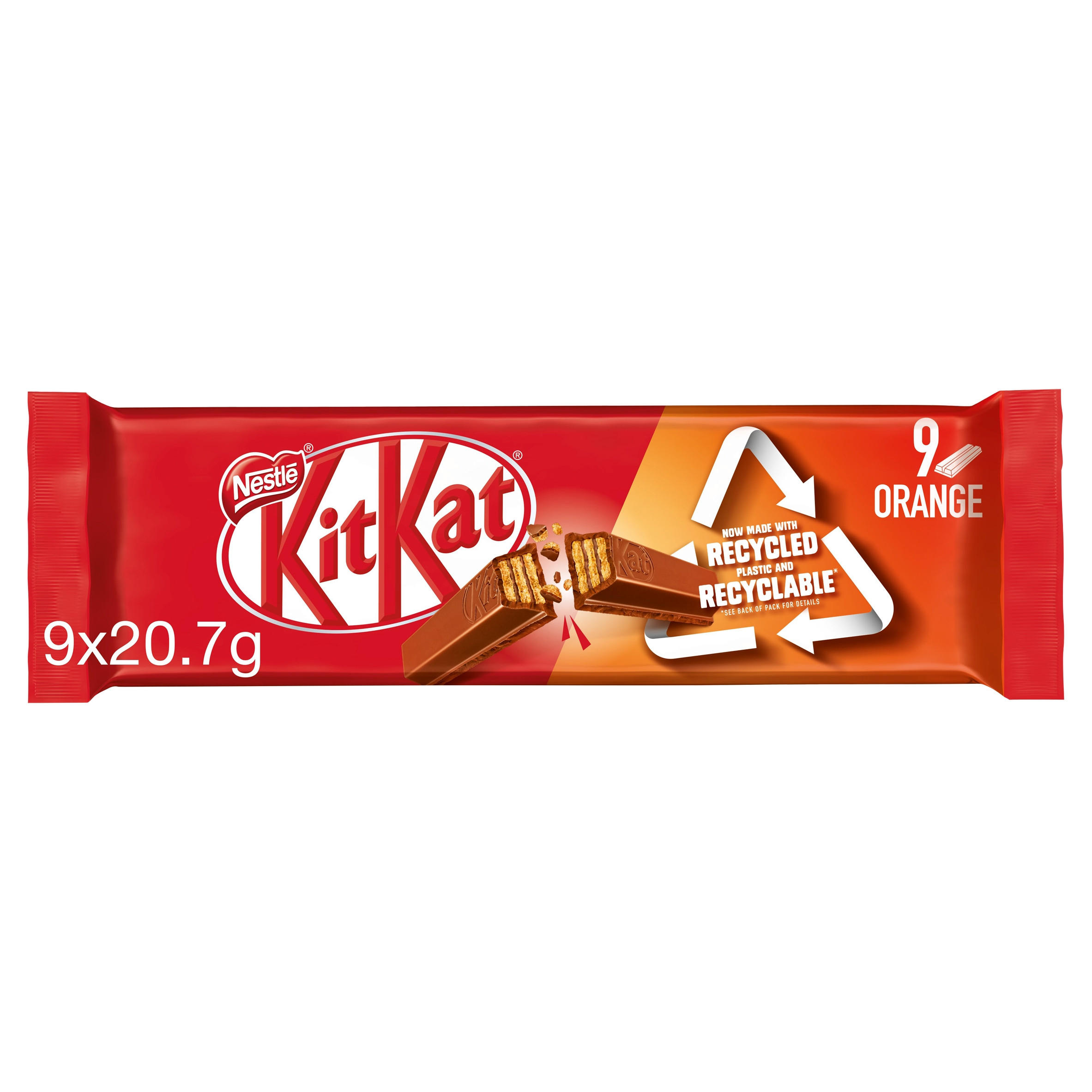 Kit Kat 2 Finger Orange Chocolate Biscuit Bar Multipack 9 Pack 20.7g ...