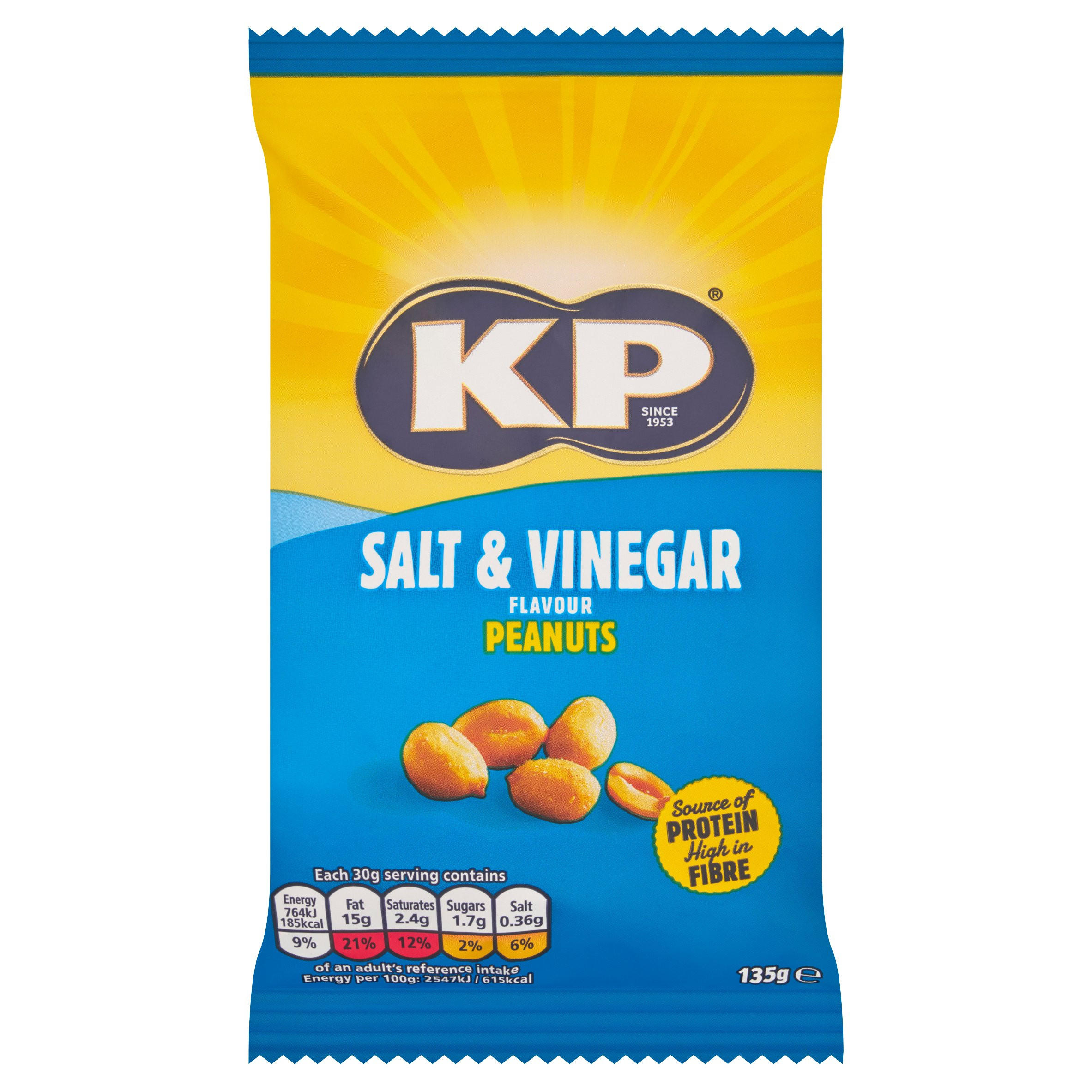 KP Salt & Vinegar Peanuts 135g | Dried Fruit, Nuts & Snacks | Iceland Foods