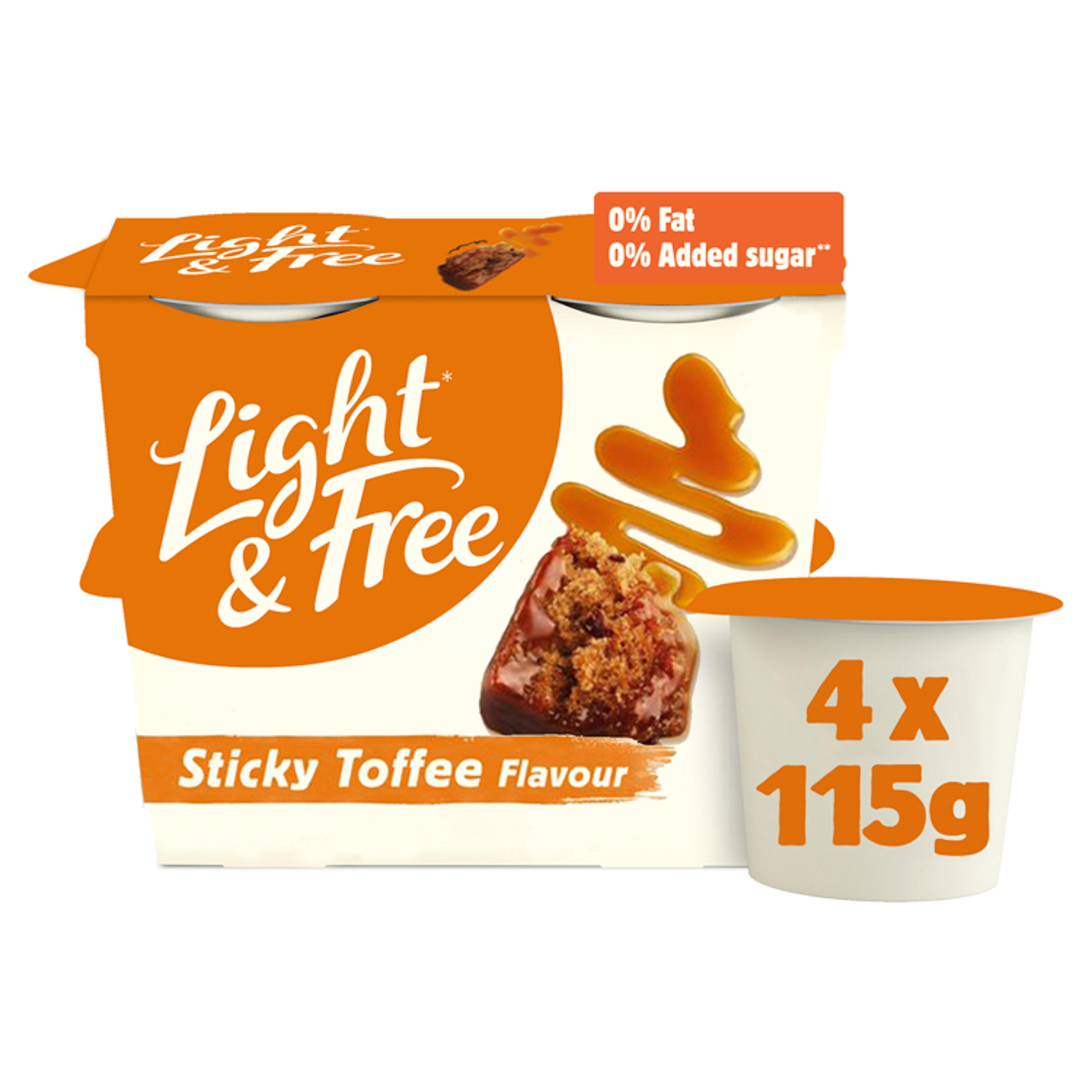 Light & Free Greek Style Yoghurt So Sticky Toffee Flavour 4 x 115g ...