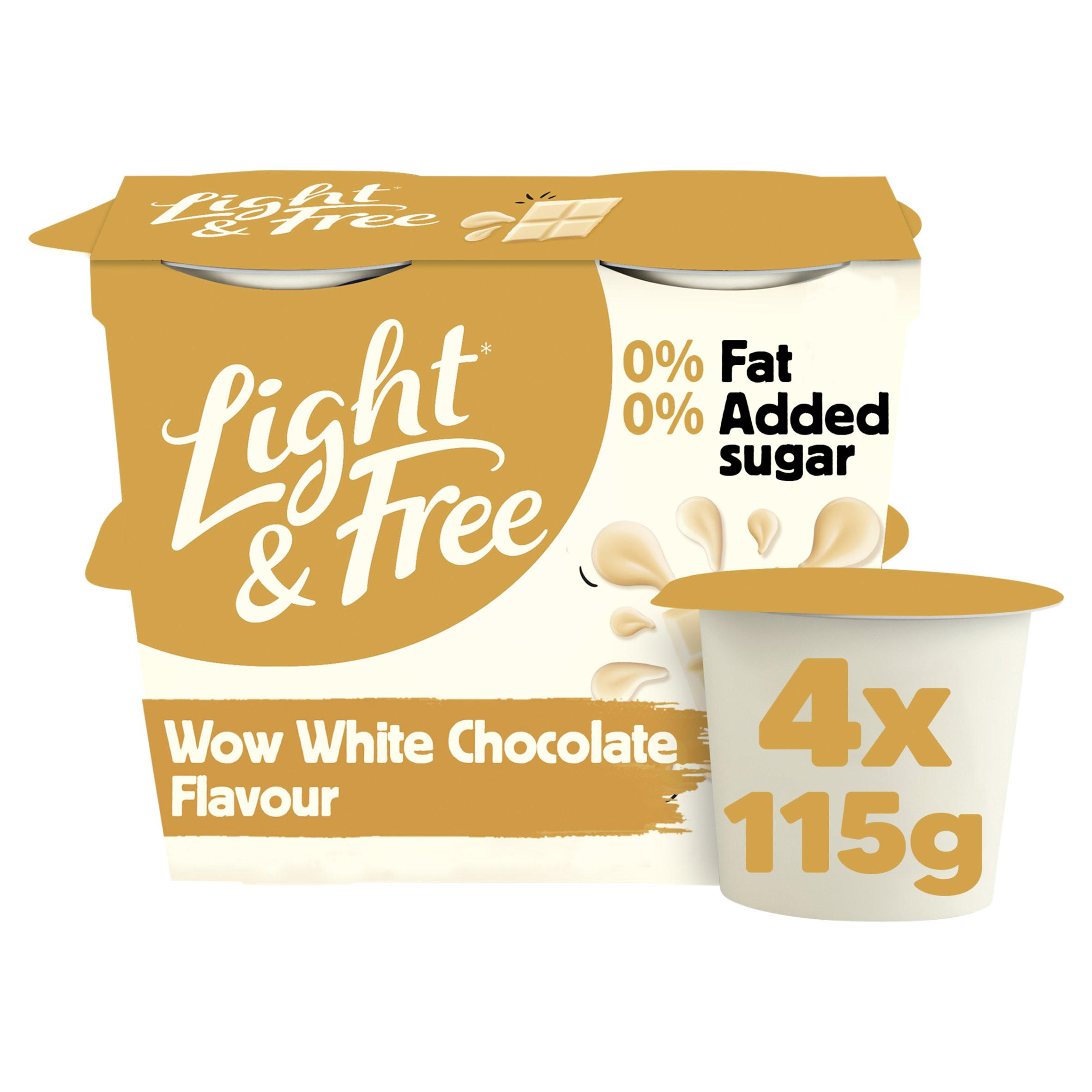 Light & Free Greek Style Yogurt Wow White Chocolate Flavour 4 x 115g (460g) | Yogurts | Iceland ...