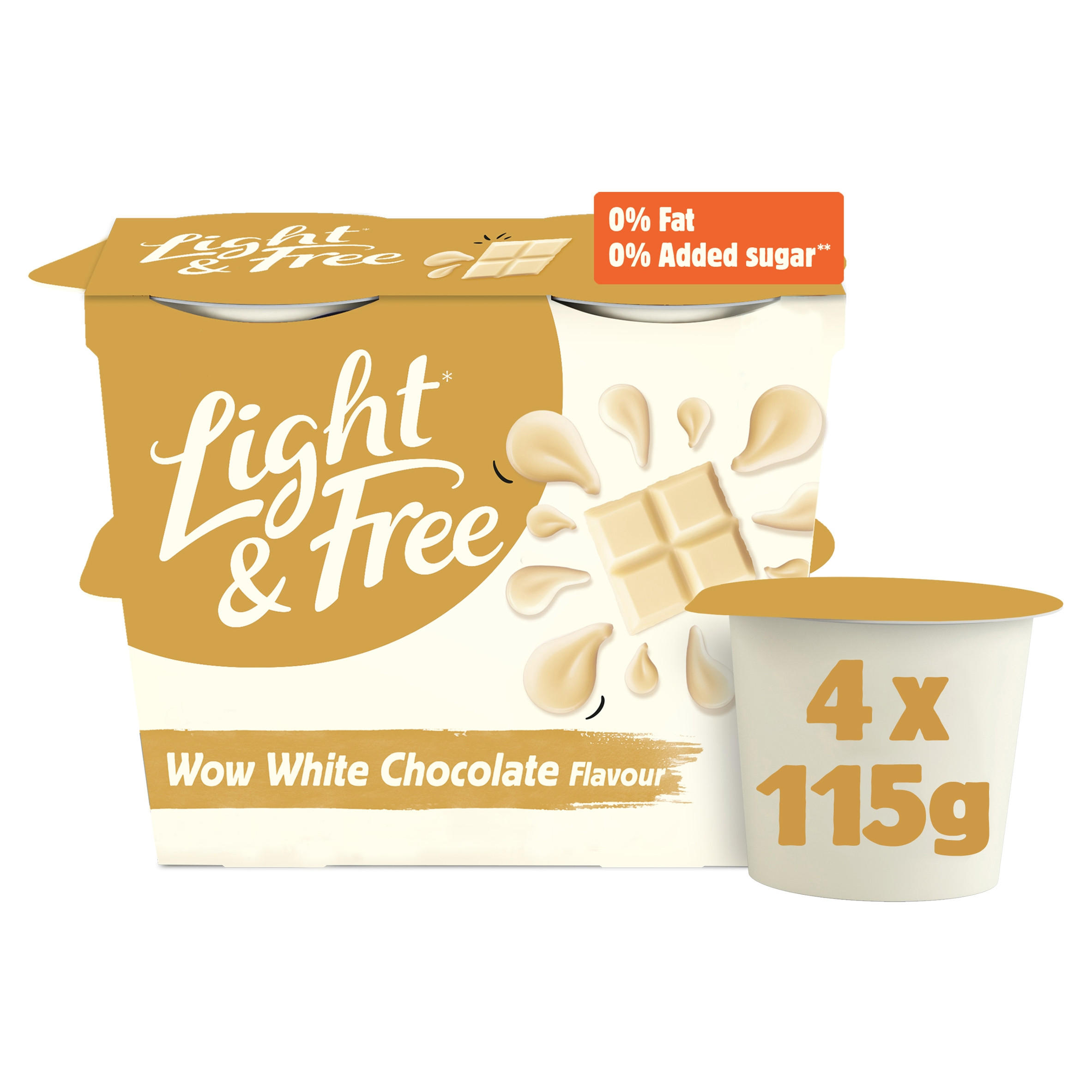 Light & Free Greek Style Yogurt Wow White Chocolate Flavour 4 x 115g ...