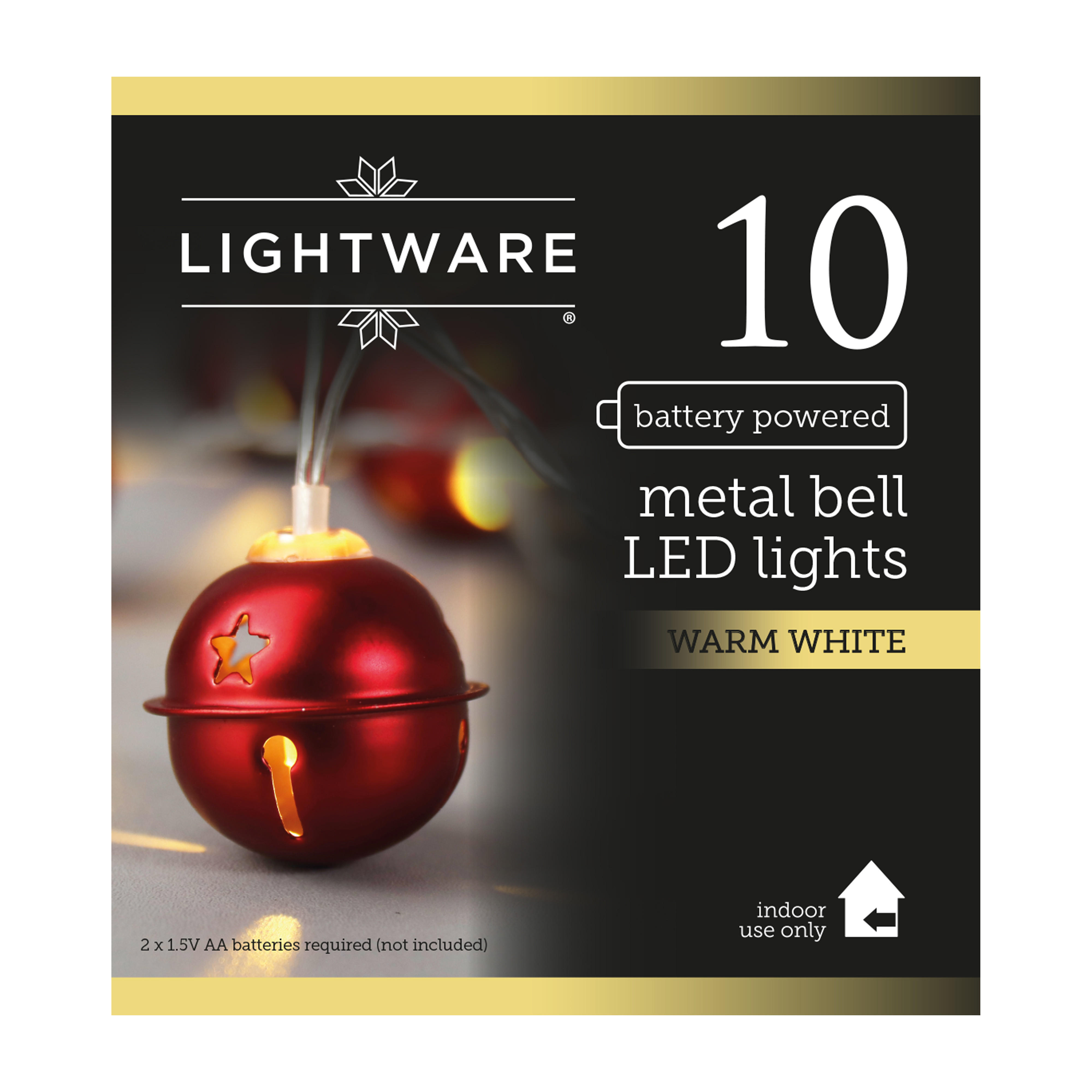 Lightware 10 Metal Red Bell LED lights Warm White | Home Accessories ...