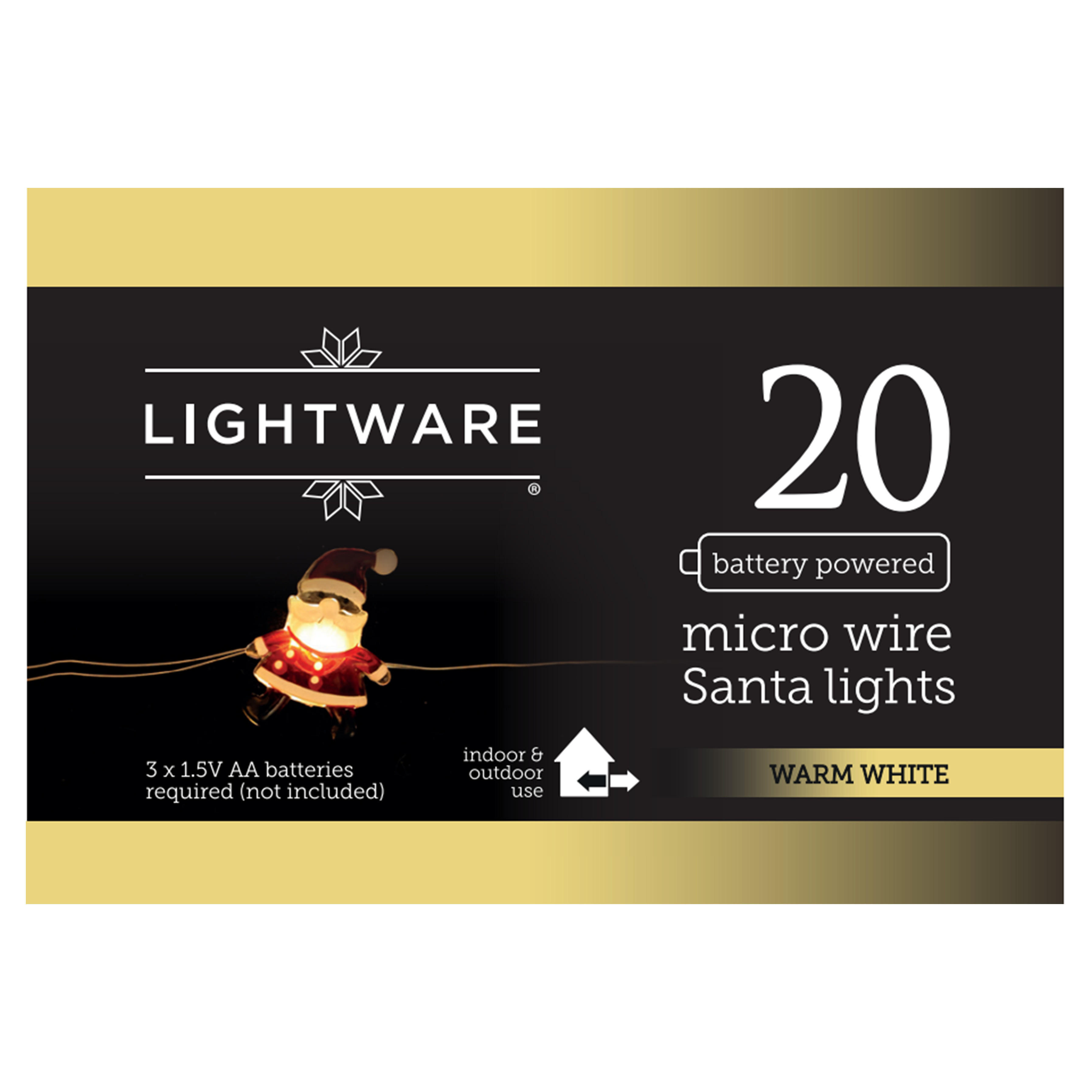 Lightware 20 Micro Wire Santa Lights | Home Accessories | Iceland Foods