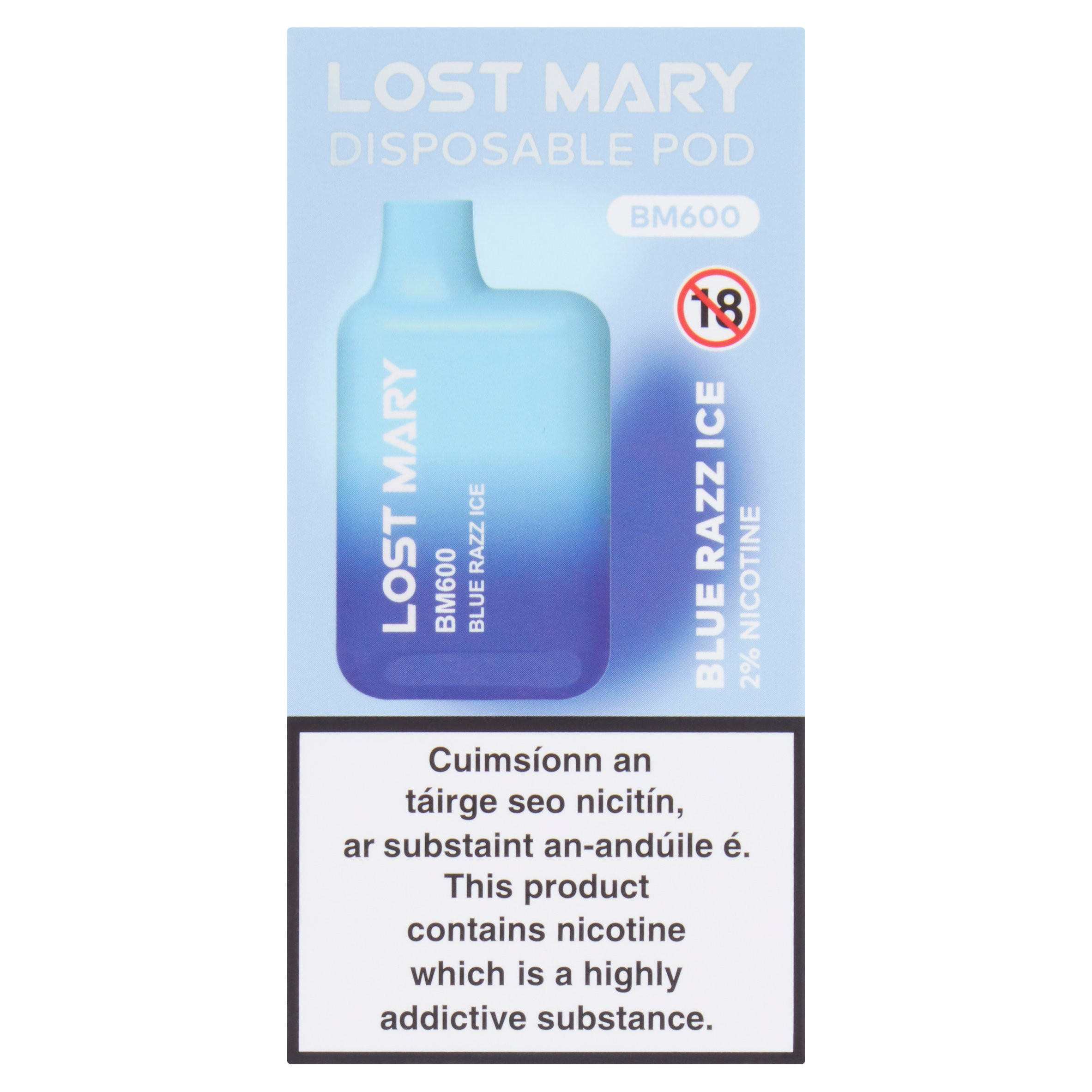 Lost Mary Disposable Pod BM600 Blue Razz Ice 20mg | Electronic ...