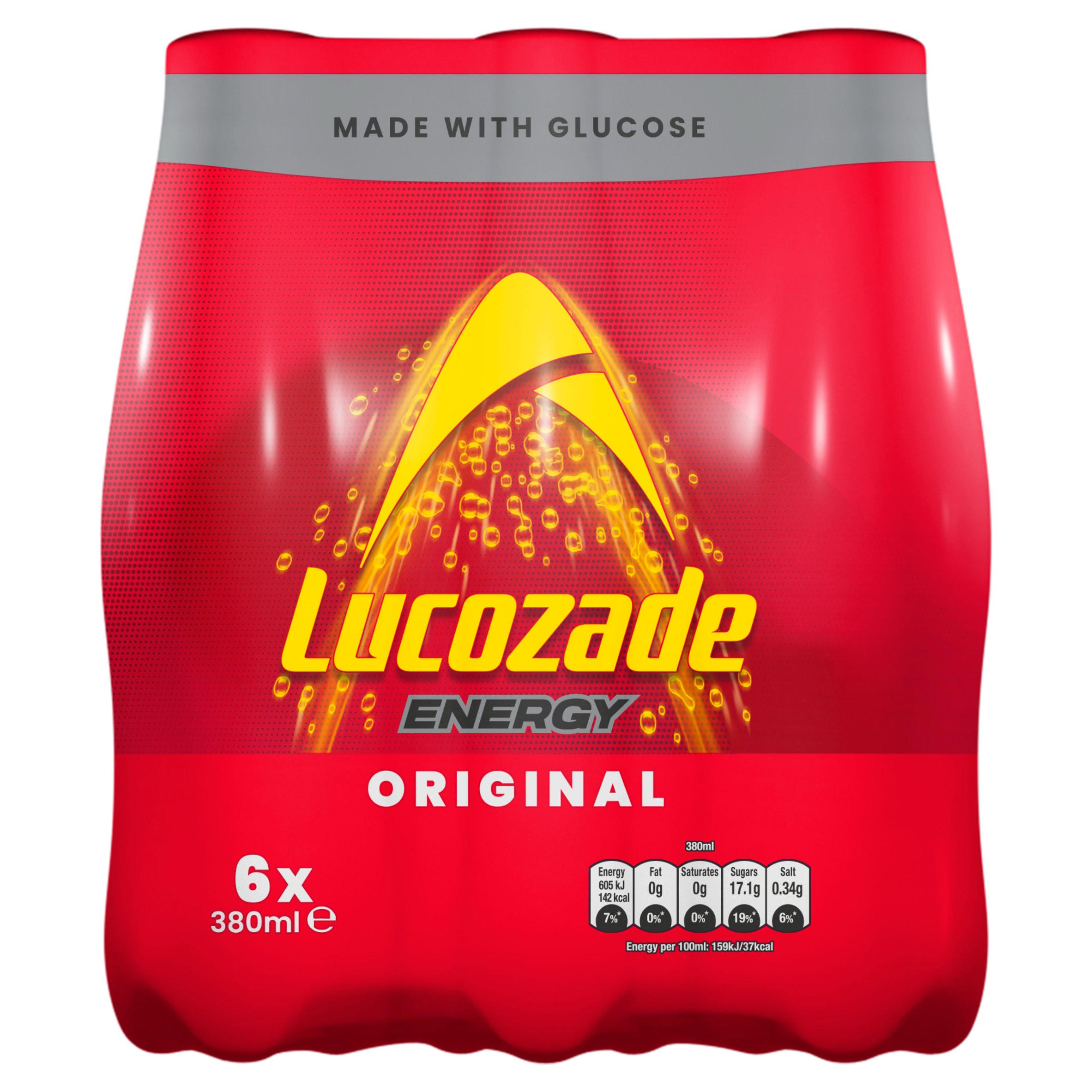 Lucozade Energy Drink Original 6 x 380ml Multipack | Lucozade | Iceland ...