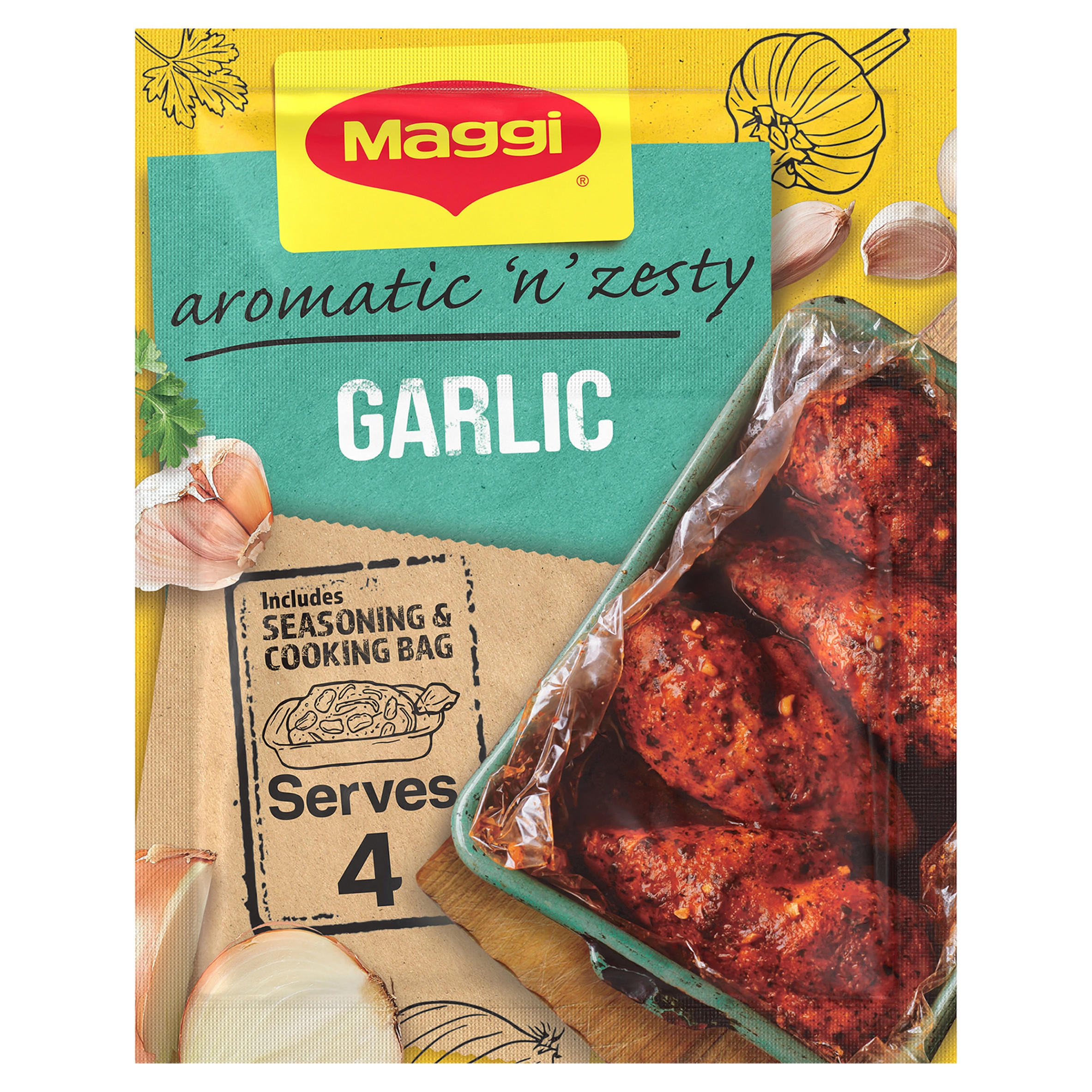 Maggi Juicy Aromatic Garlic Chicken Herbs and Spices Recipe Mix 30g ...