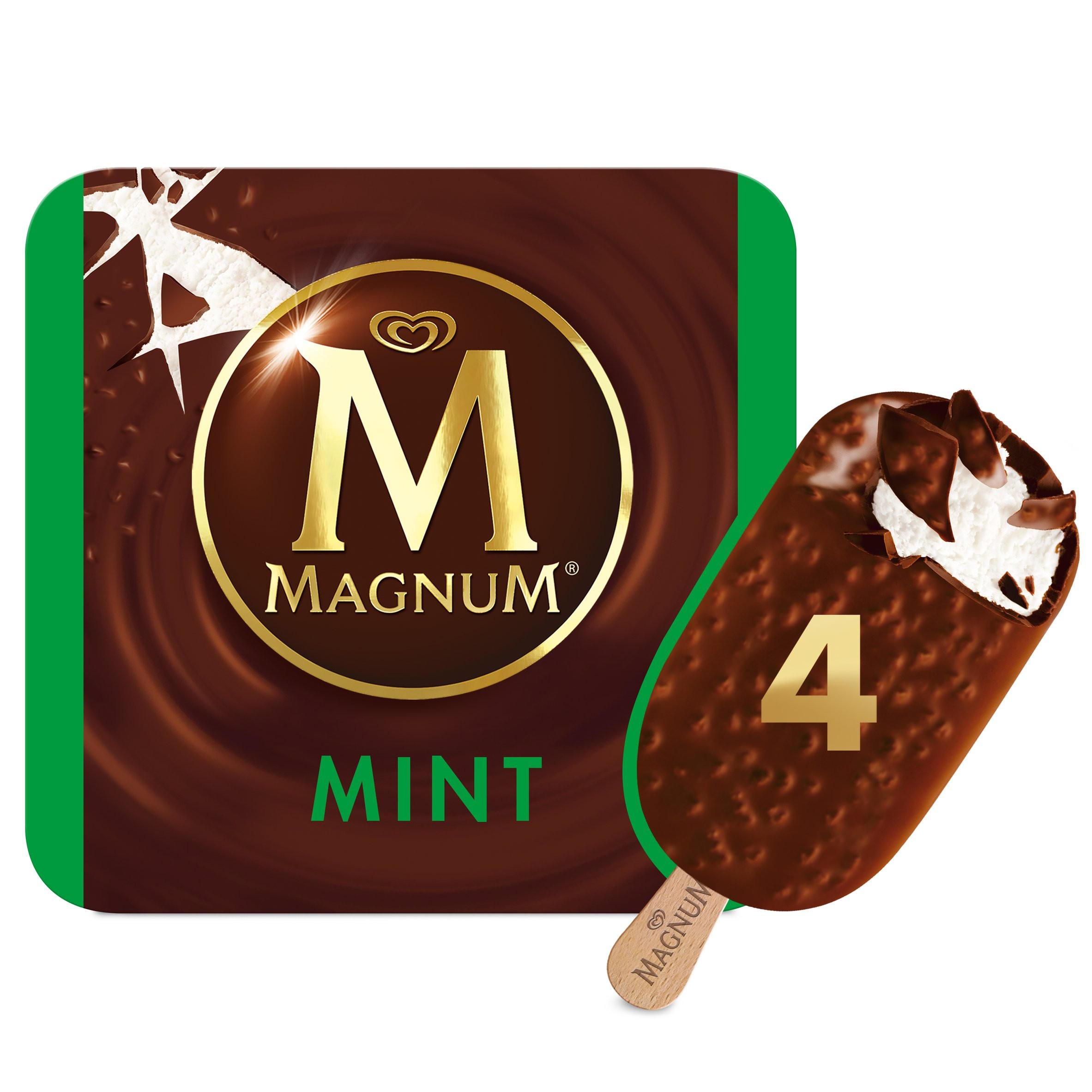 Magnum Mint Ice Cream 4 x 100ml | Ice Cream Cones, Sticks & Bars ...