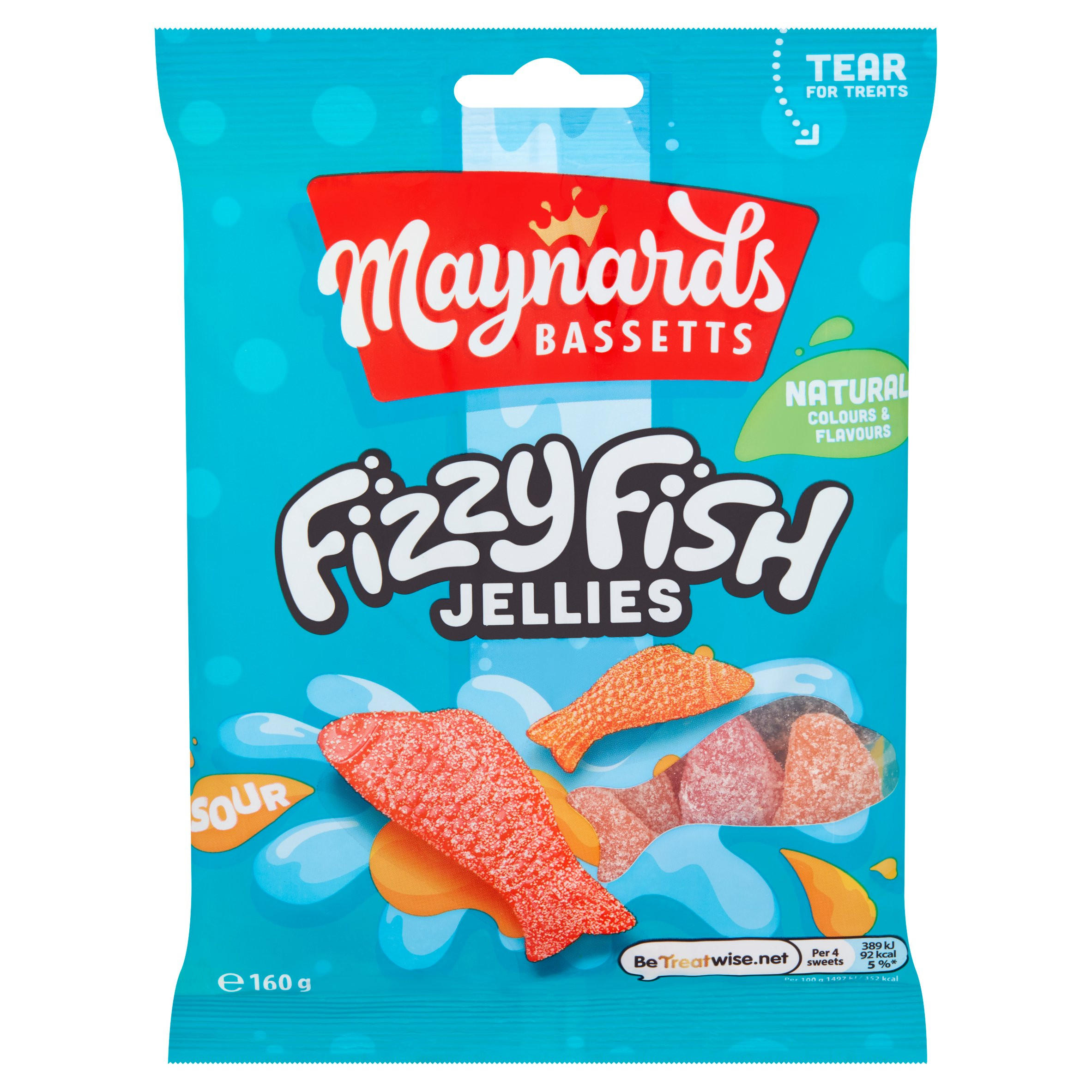 Maynards Bassetts Soft Jellies Fizzy Fish Sweets Bag 160g | Sweets ...