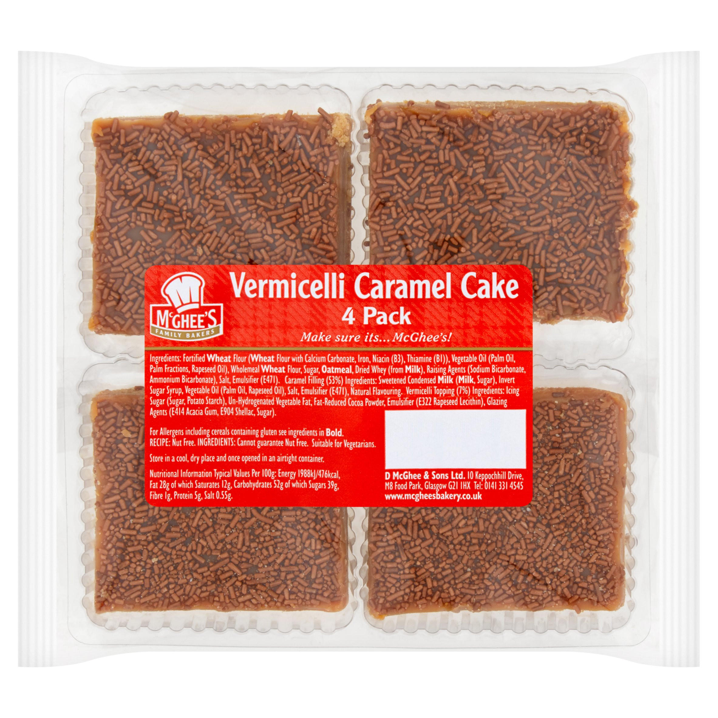 McGhee's 4 Vermicelli Caramel Cake | Muffins & Mini Bites | Iceland Foods