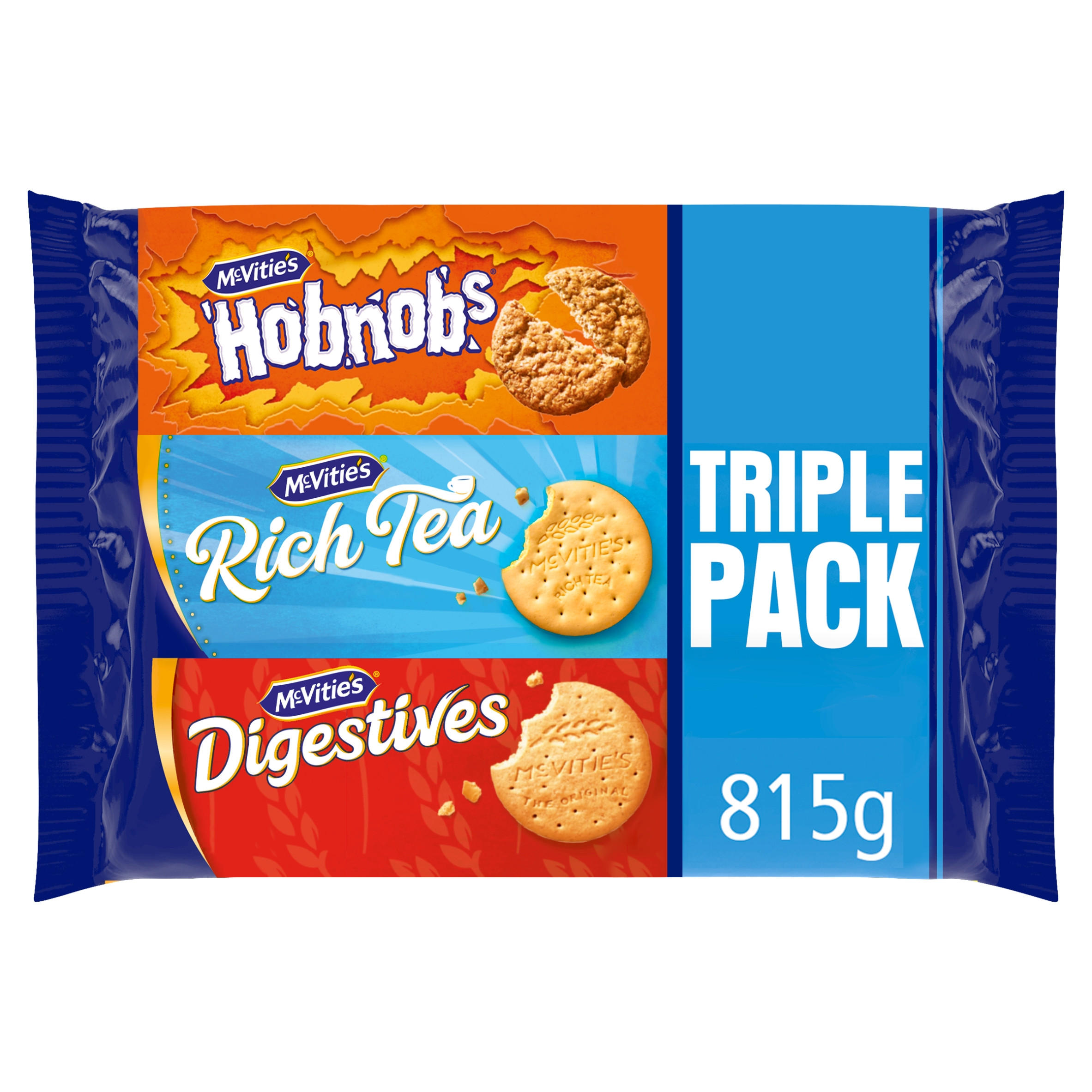 McVitie's Triple Pack Rich Tea, Digestive & Hobnob Biscuits 815g ...