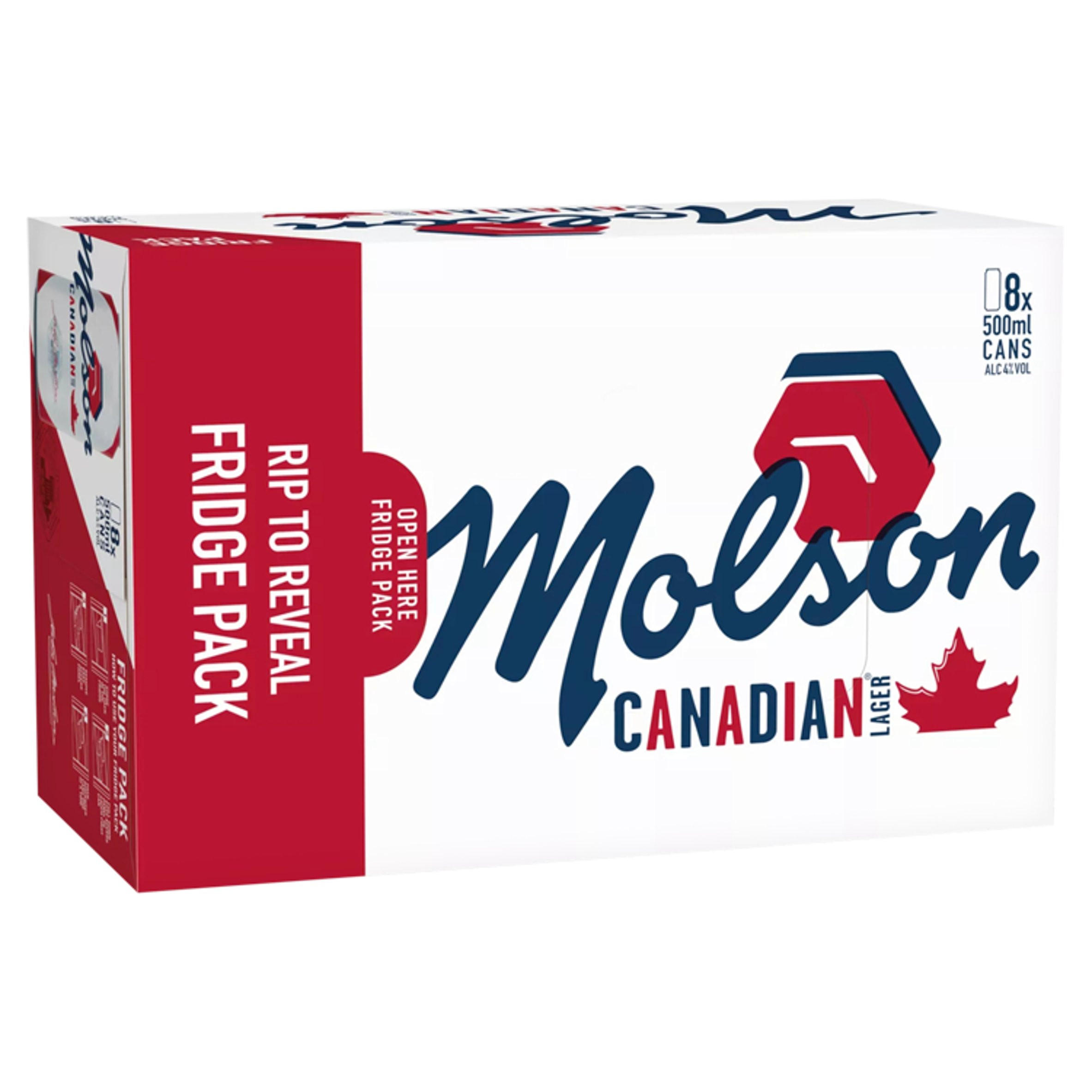 Molson Canadian Lager 8 x 500ml | Beer | Iceland Foods