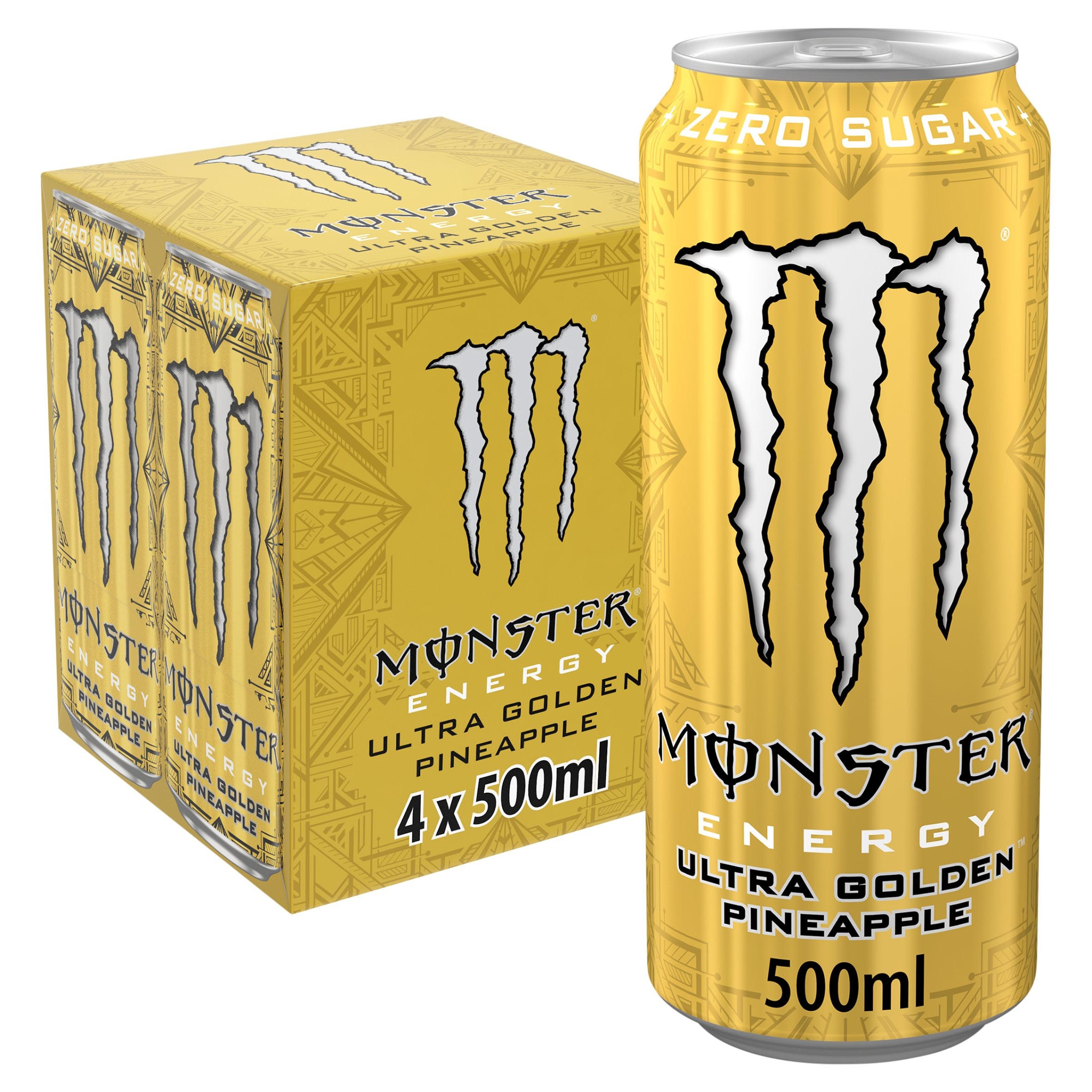 Monster Energy Drink Ultra Golden Pineapple Zero Sugar 4 x 500ml ...