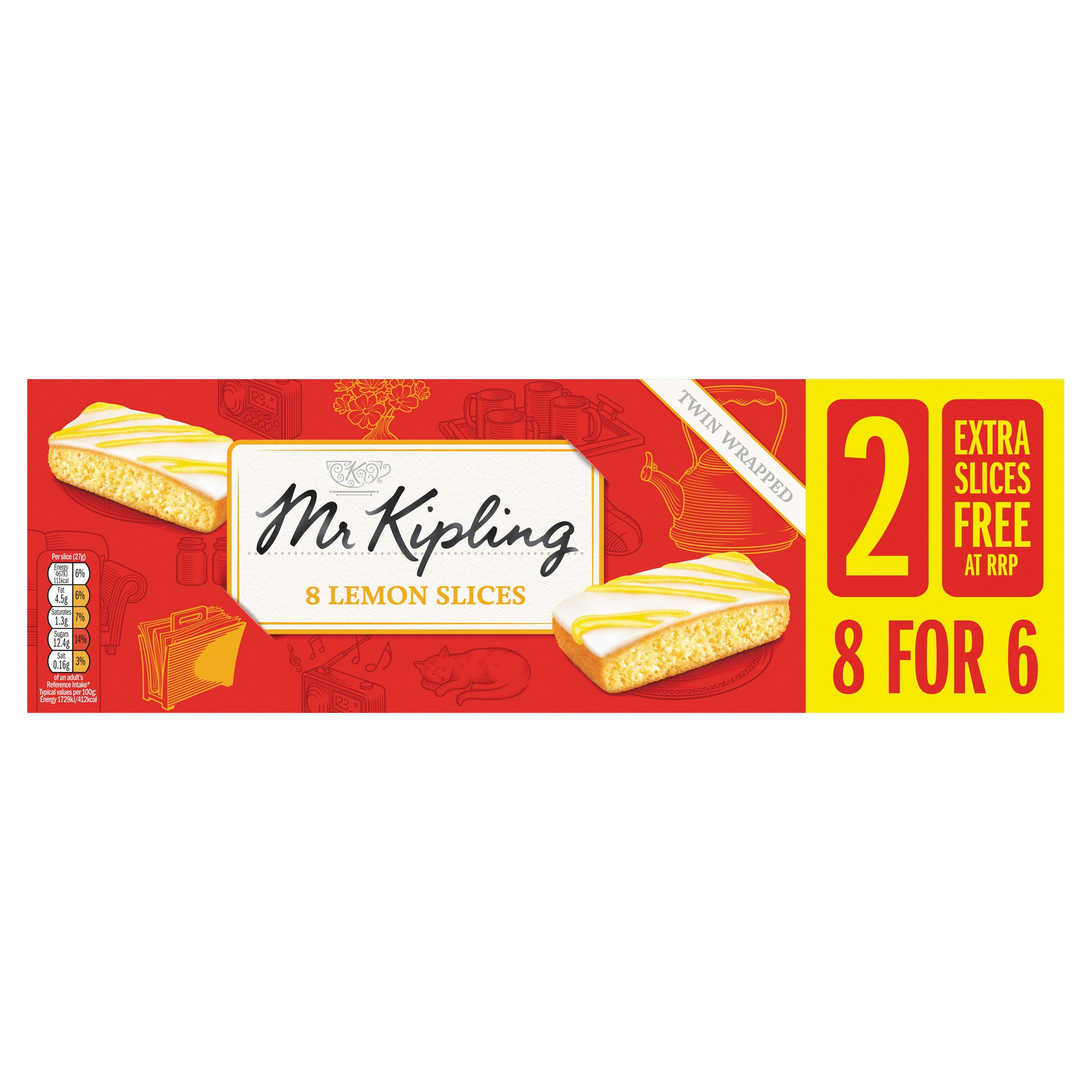 Mr Kipling 8 Lemon Slices | Mini Rolls & Cake Bars | Iceland Foods