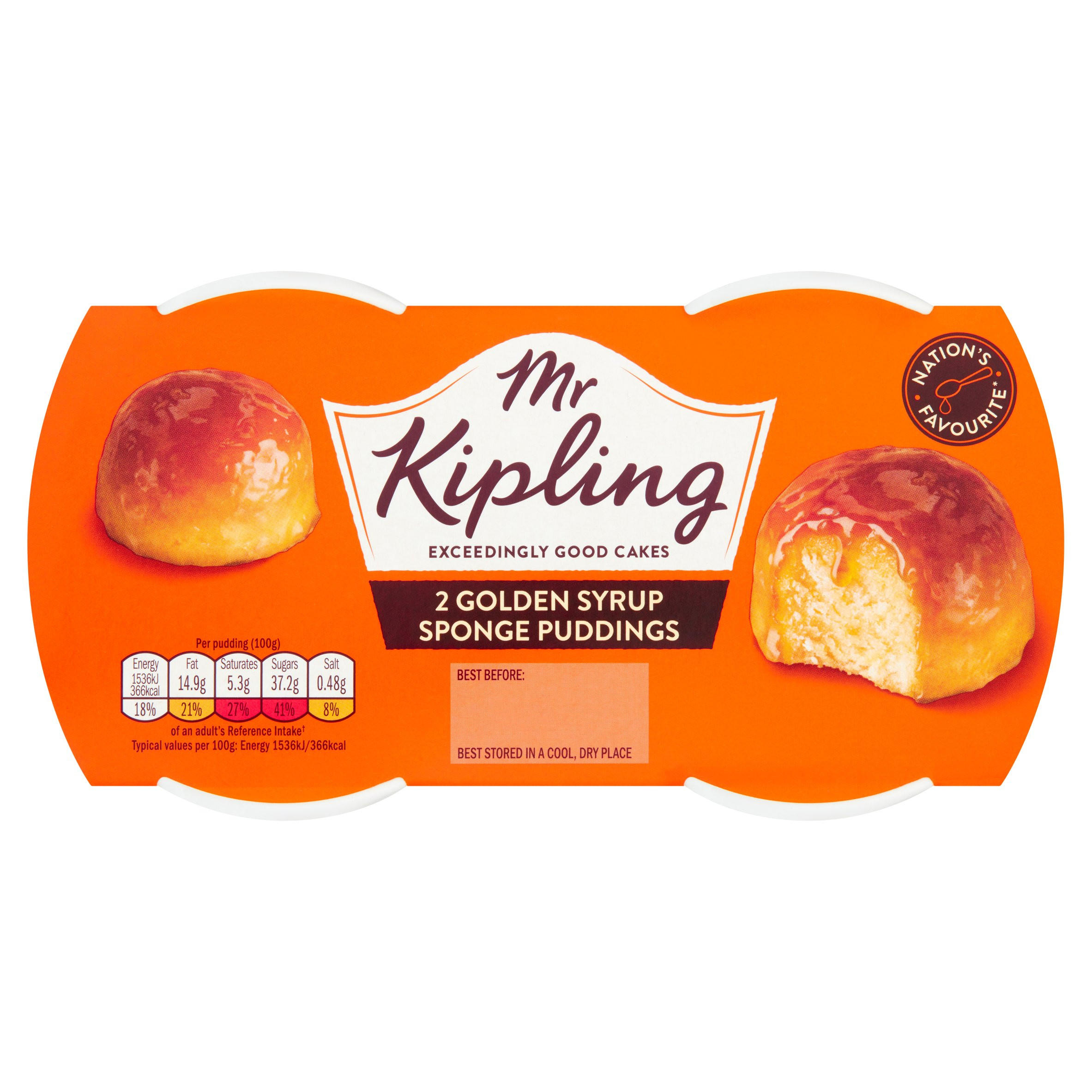 Mr Kipling Golden Syrup Sponge Puddings 2 x 95g | Muffins & Mini Bites ...