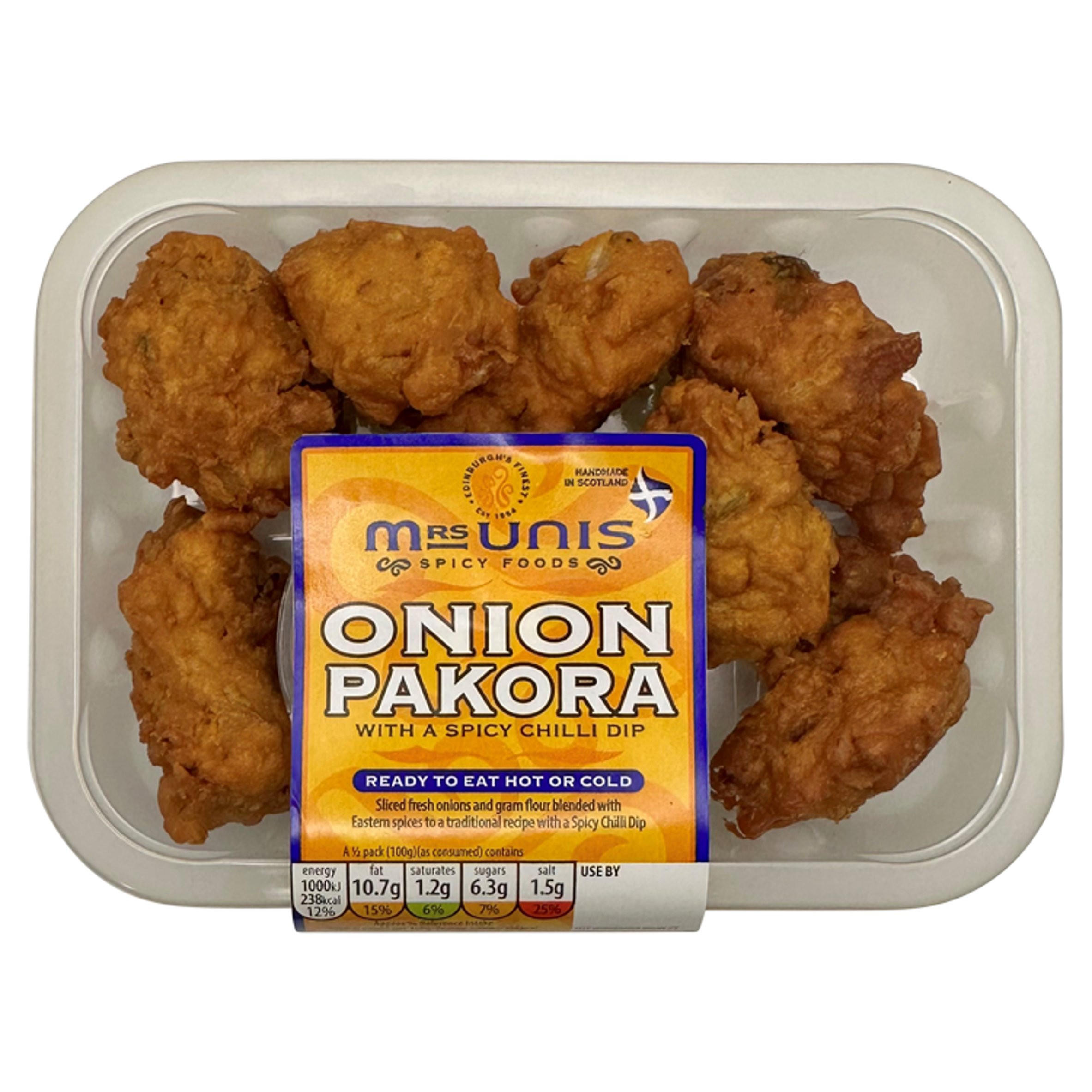 Mrs Unis Spicy Foods Onion Pakora with a Spicy Chilli Dip 200g ...