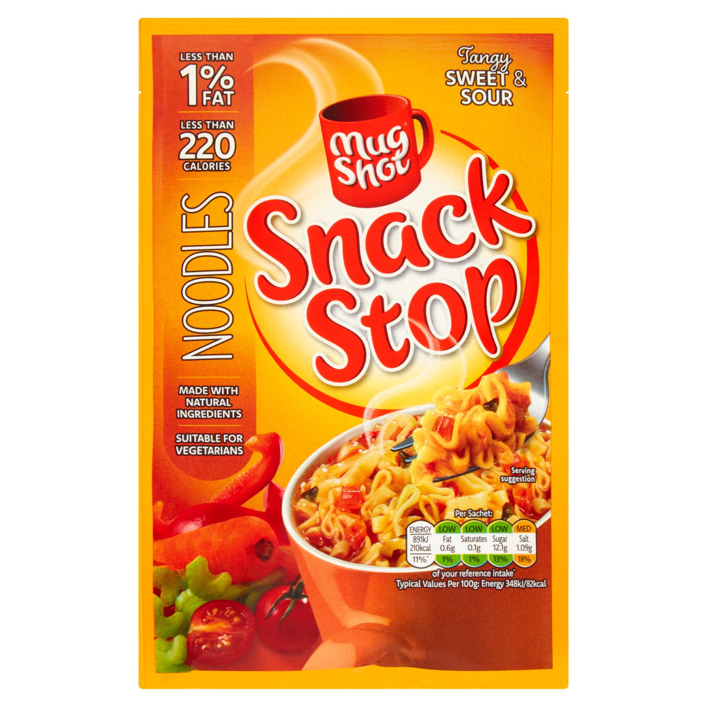 Mug Shot Snack Stop Tangy Sweet & Sour Noodles 60g | Packet Rice, Pasta ...