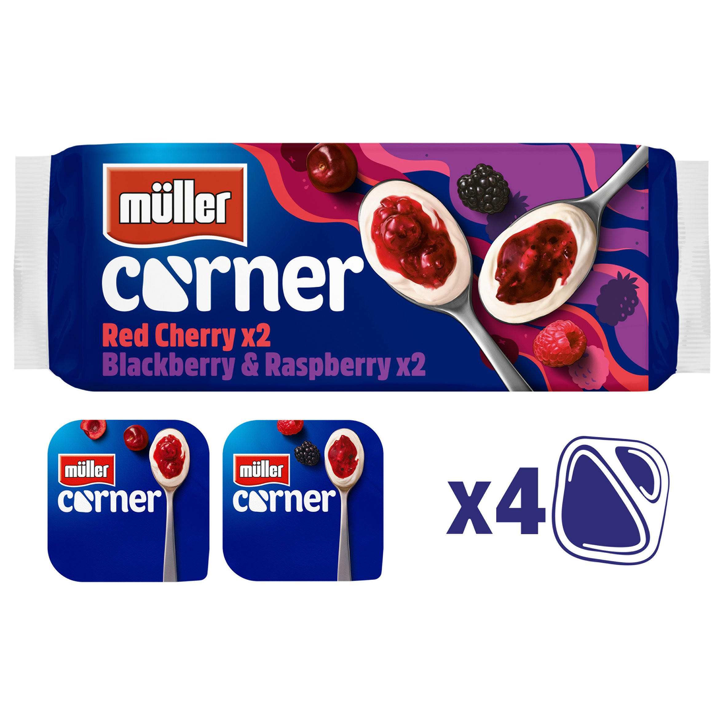Müller Corner Delicious, Creamy Yogurt Family Pack 4 x 136g (544g ...