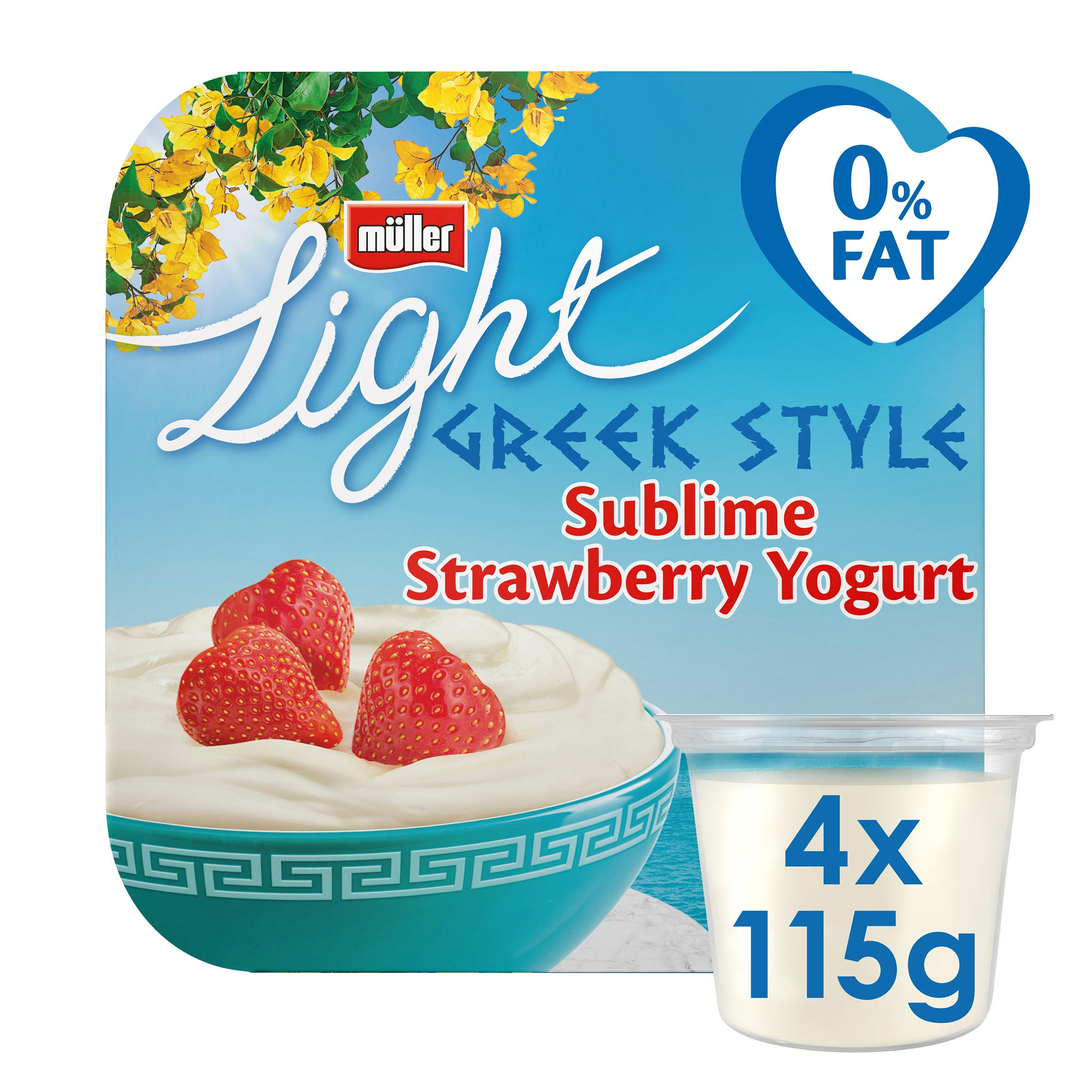 Müller Light Greek Style Strawberry 4 x 115g (460g) | Yogurt | Iceland Foods