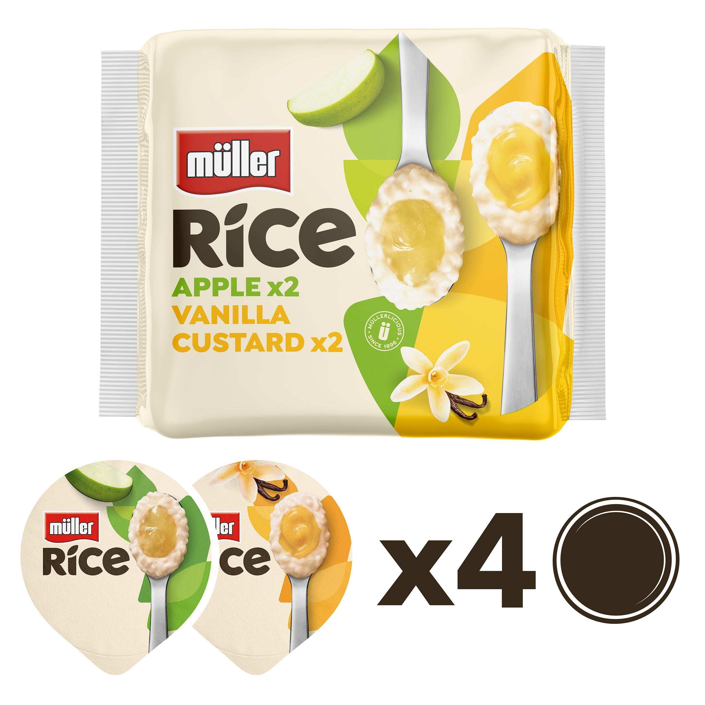 Müller Rice Vanilla Custard & Apple 4 x 170g (680g) | Yogurt | Iceland ...