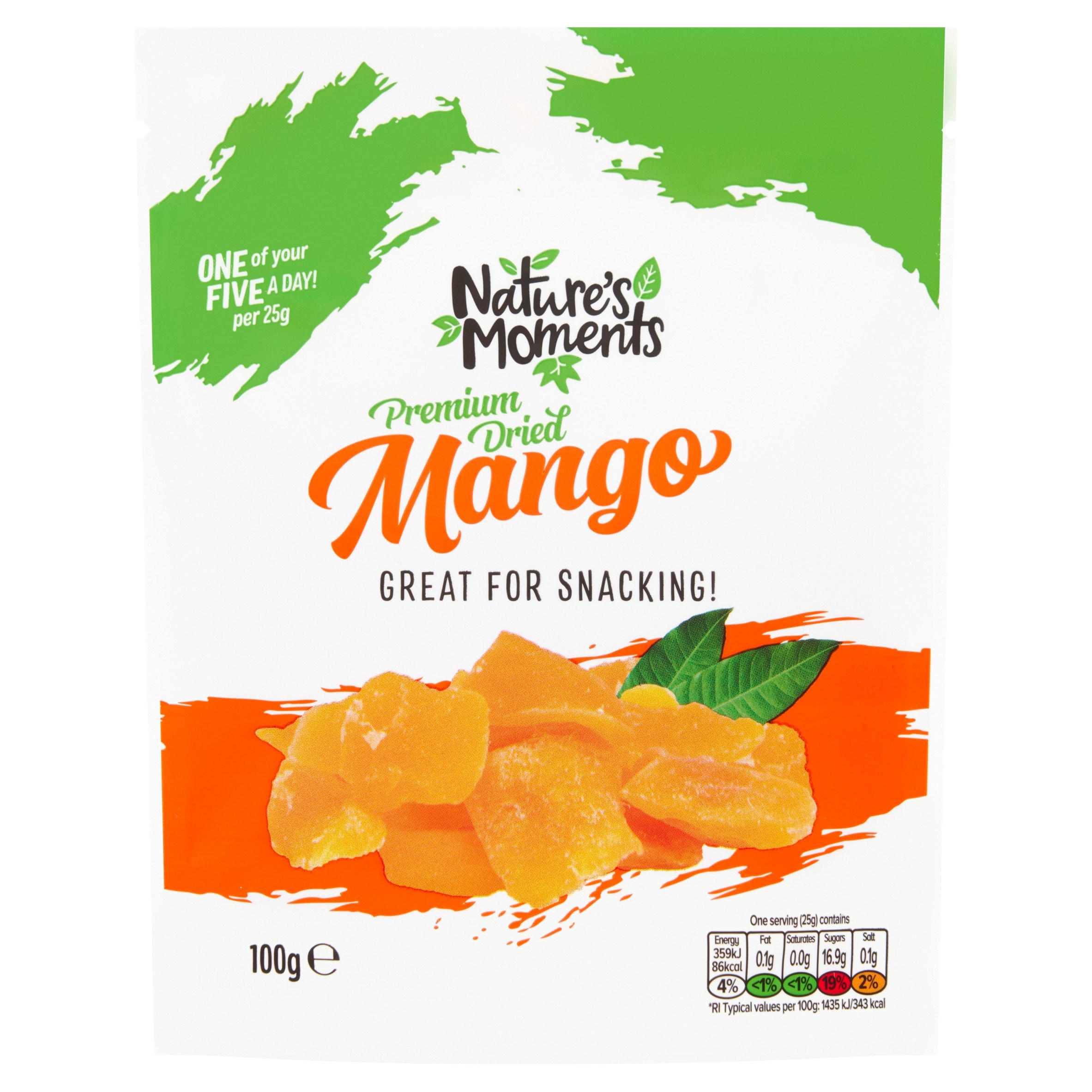 Natures Moments Premium Dried Mango 100g Dried Fruit Iceland Foods