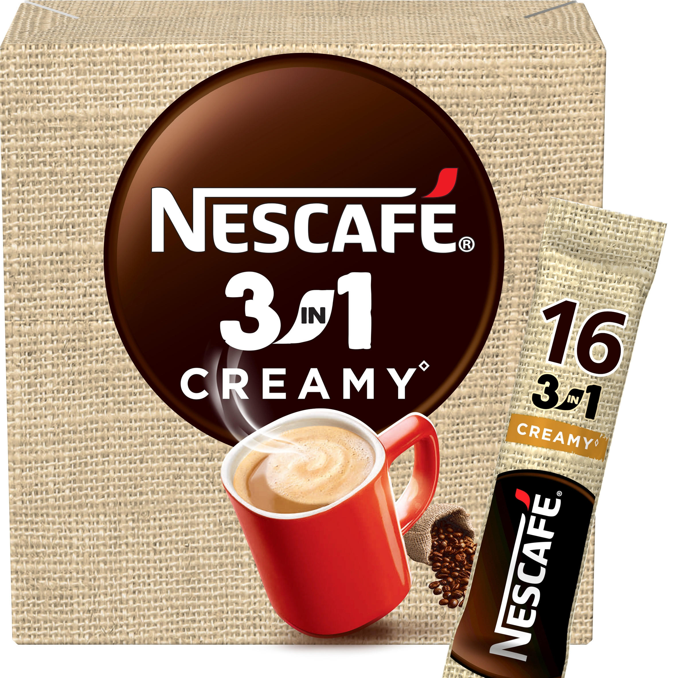 Nescafé 3in1 Creamy 16 x 16g (256g) | Instant & Ground Coffee | Iceland ...