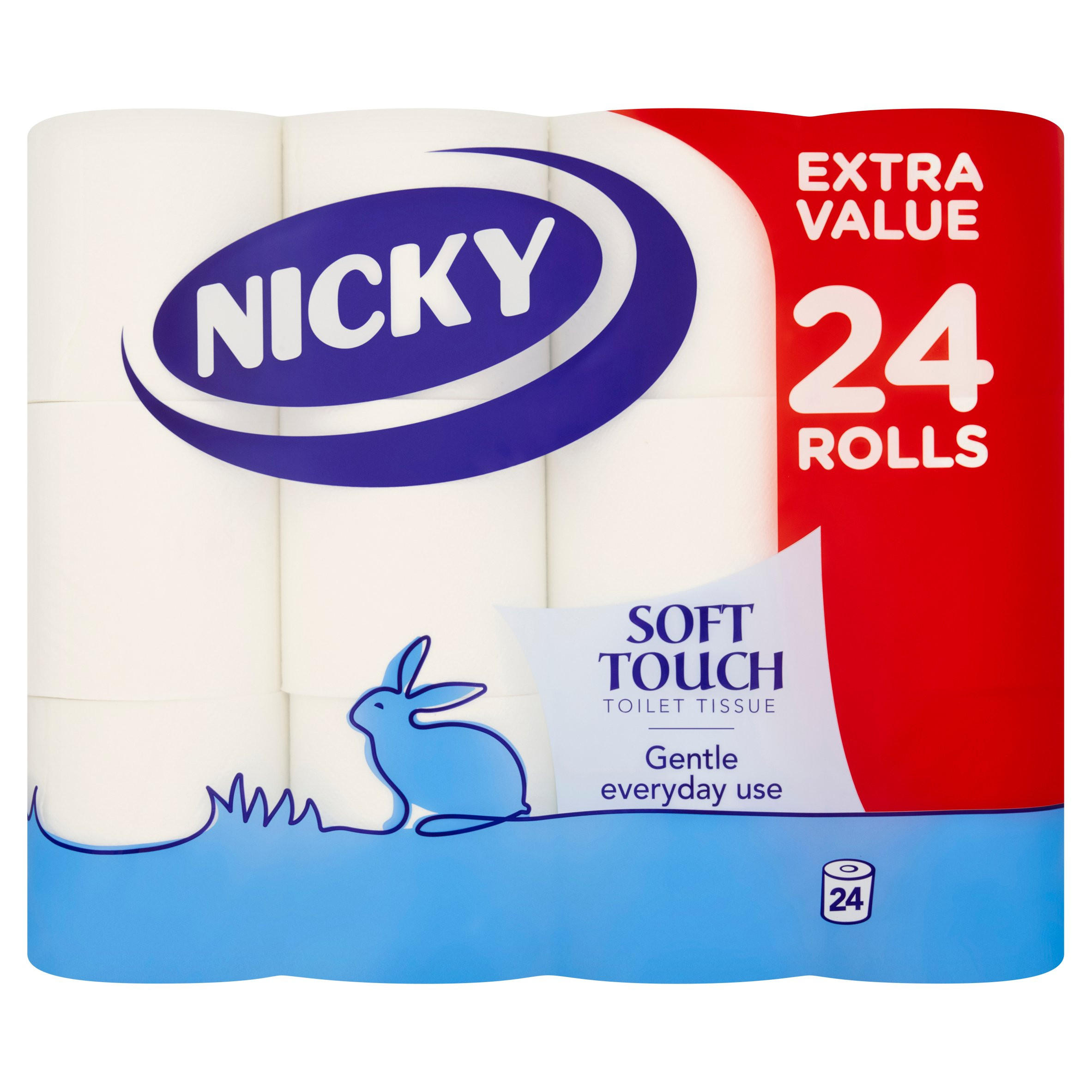 Nicky Soft Touch Toilet Tissue 24 Rolls | Toilet Roll, Kitchen Roll ...