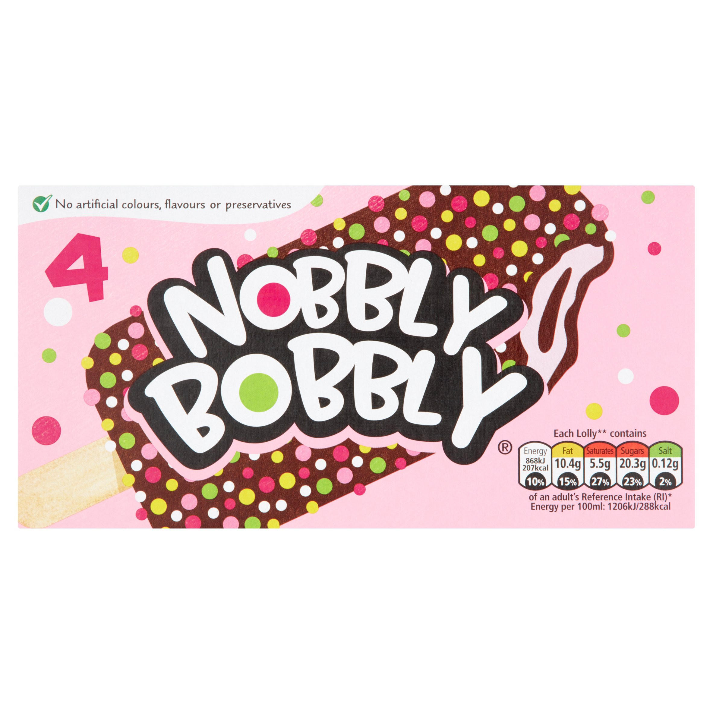 Nobbly Bobbly Strawberry Chocolate Ice Cream 4 X70ml Ice Lollies Nobbly Bobbly Strawberry Chocolate Ice Cream 4 X70ml Ice Lollies