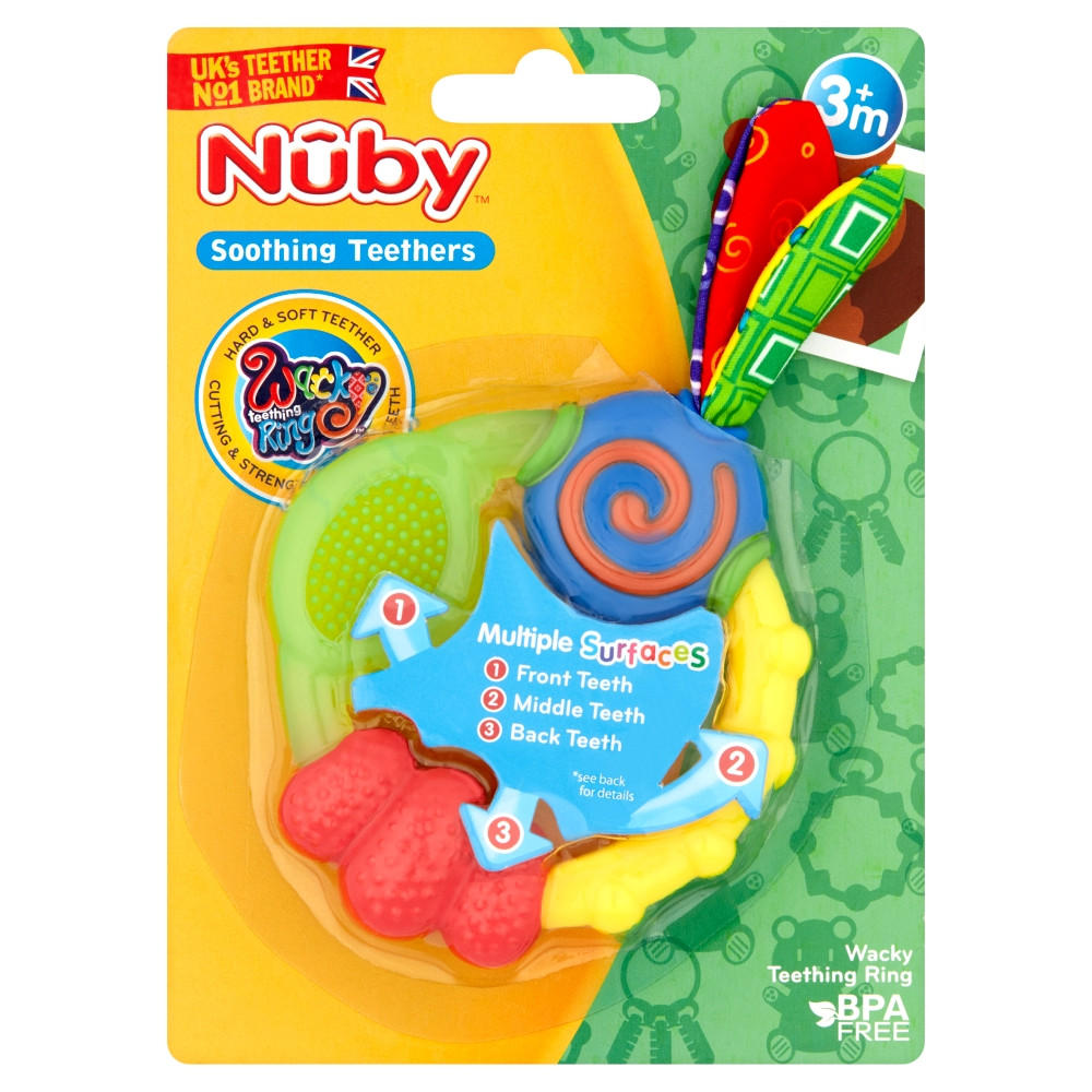 Nûby Wacky Teething Ring Soothing Teethers 3m+ | Baby & Toddler ...