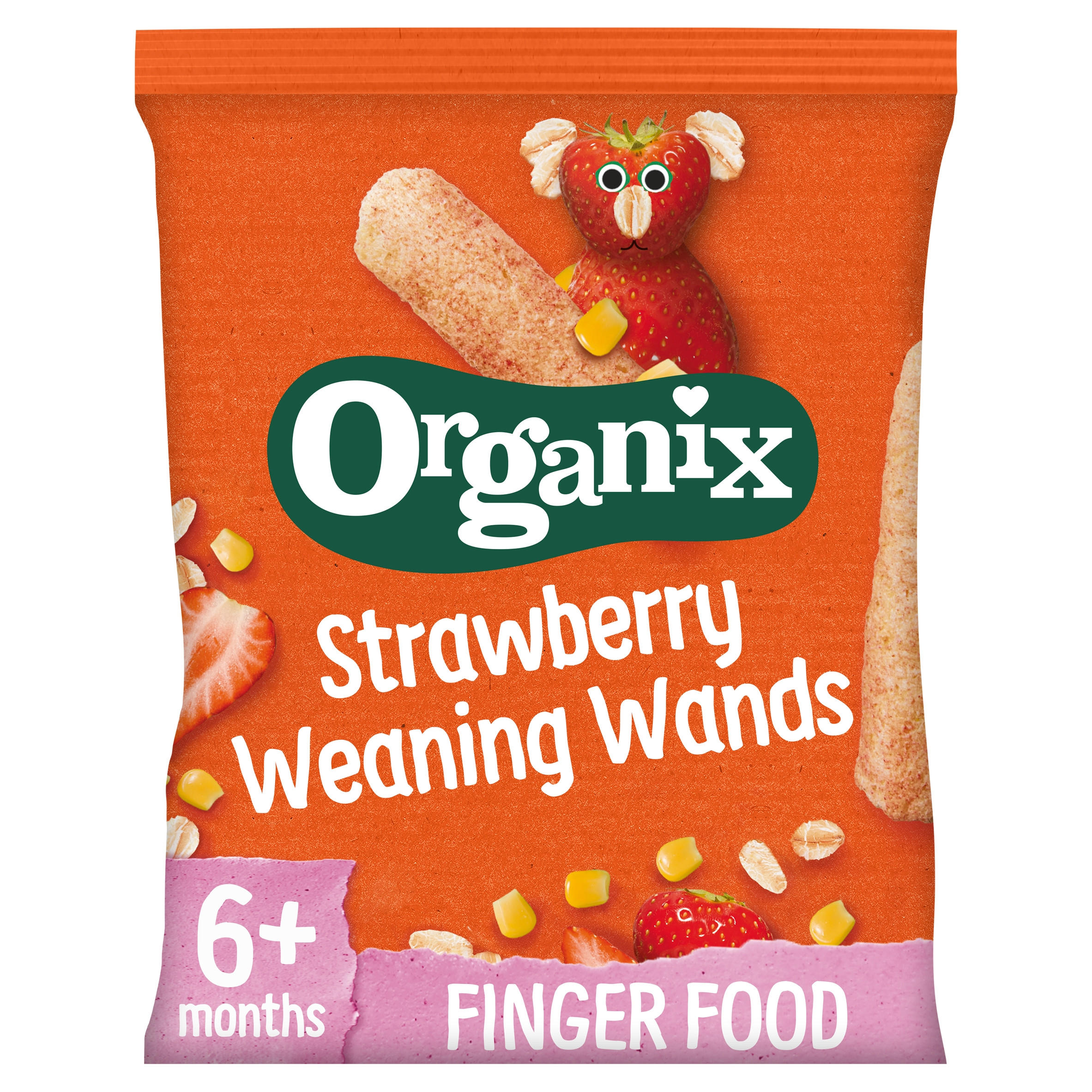 Organix Strawberry Weaning Wands 6+ Months 25g | Baby Food | Iceland Foods