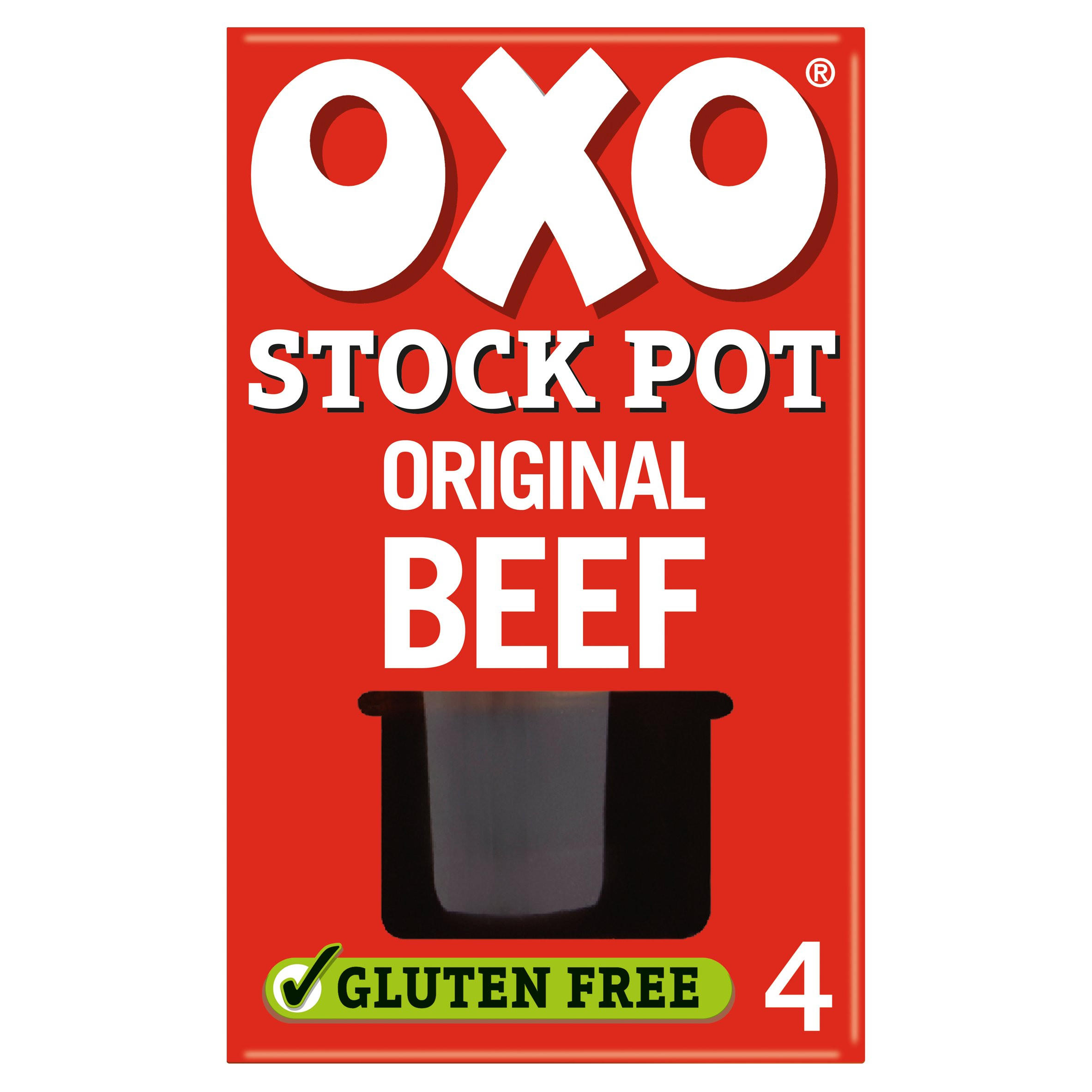 OXO Original Beef Stock Pots 4 x 20g | Gravy, Stock Cubes & Stuffing ...