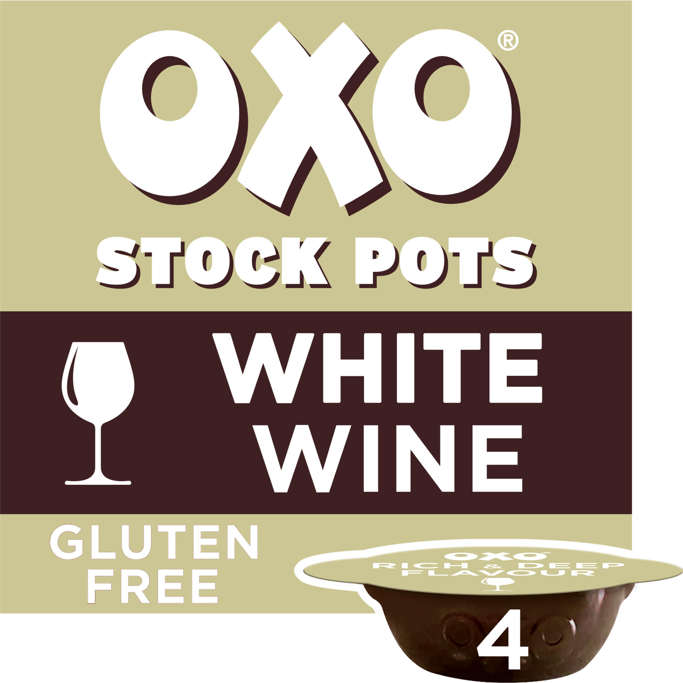OXO Stock Pots White Wine with Half a Glass in Each Pot 4 x 20g (80g ...