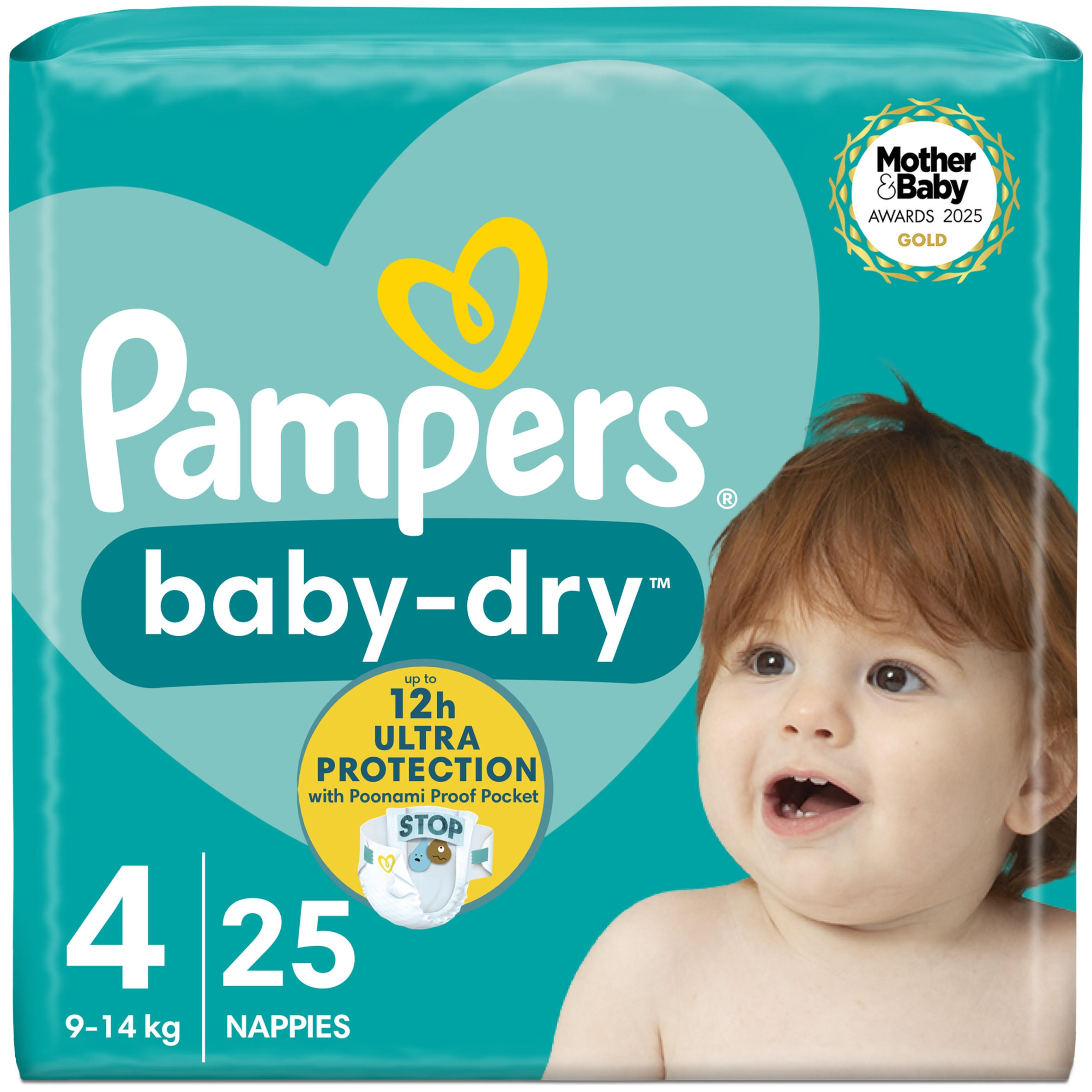 Pampers Baby-Dry Size 4, 25 Nappies, 9kg-14kg | Baby & Toddler | Iceland Foods