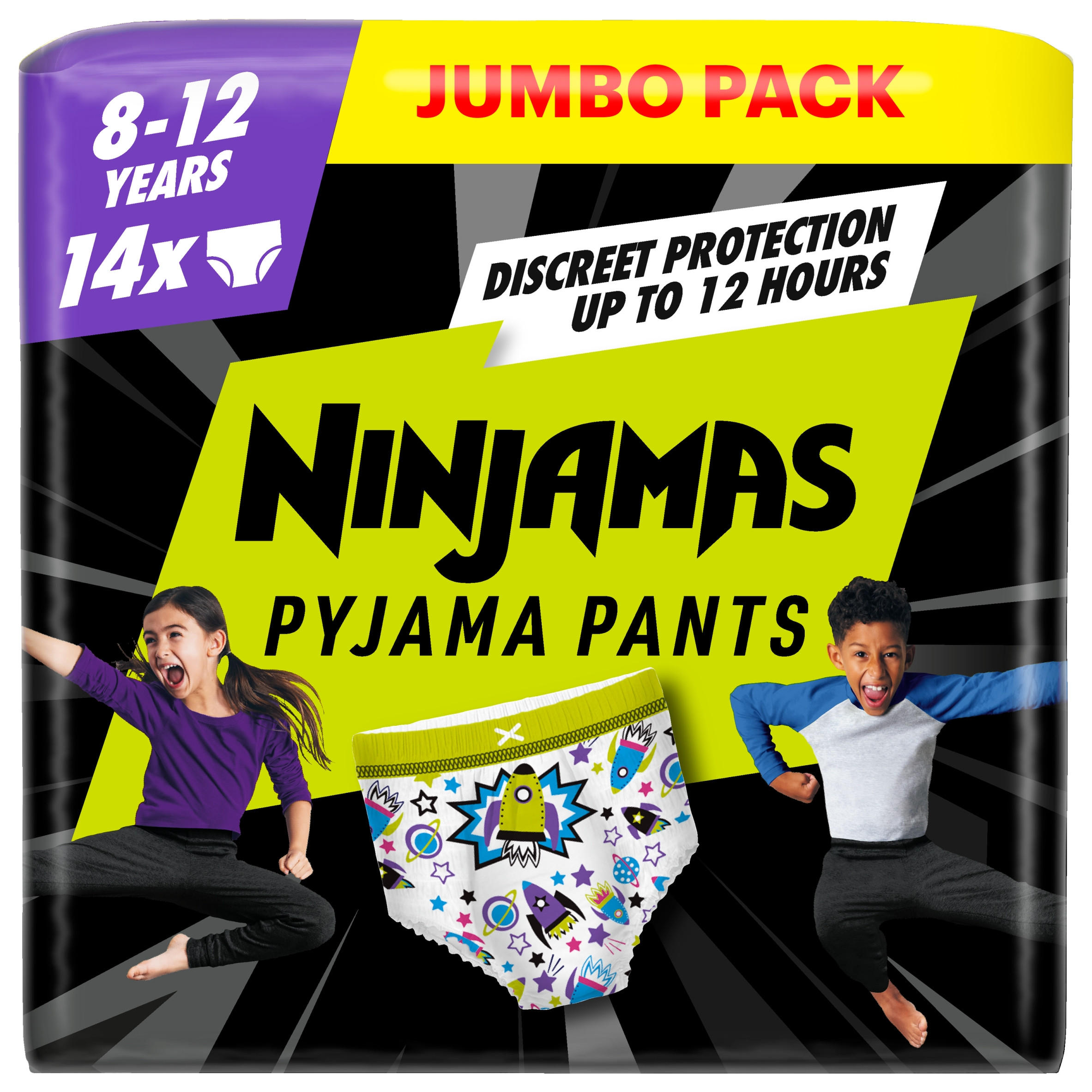 Pampers Ninjamas Pyjama Pants Unisex Spaceships, 8 - 12 Years, 14 ...