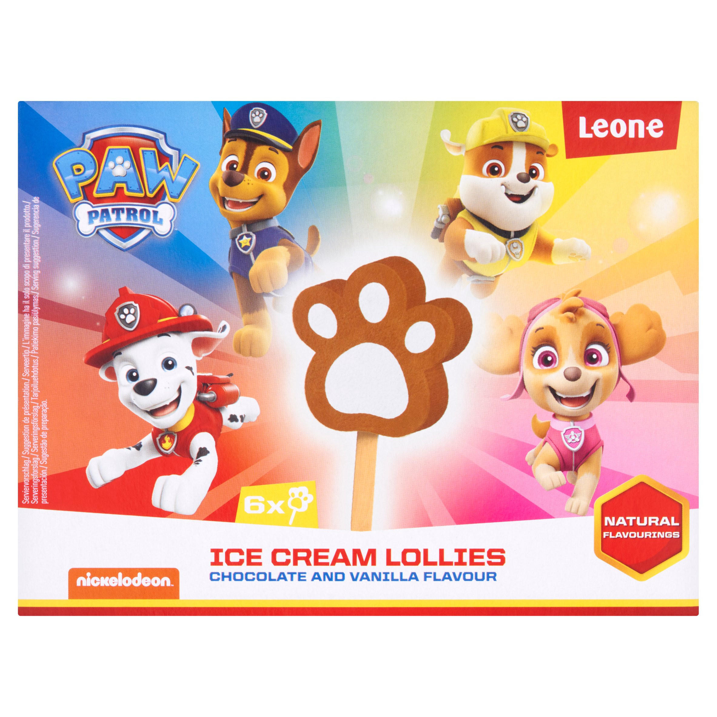 Paw Patrol Ice Cream Lollies Chocolate and Vanilla Flavour 6 x 33g ...