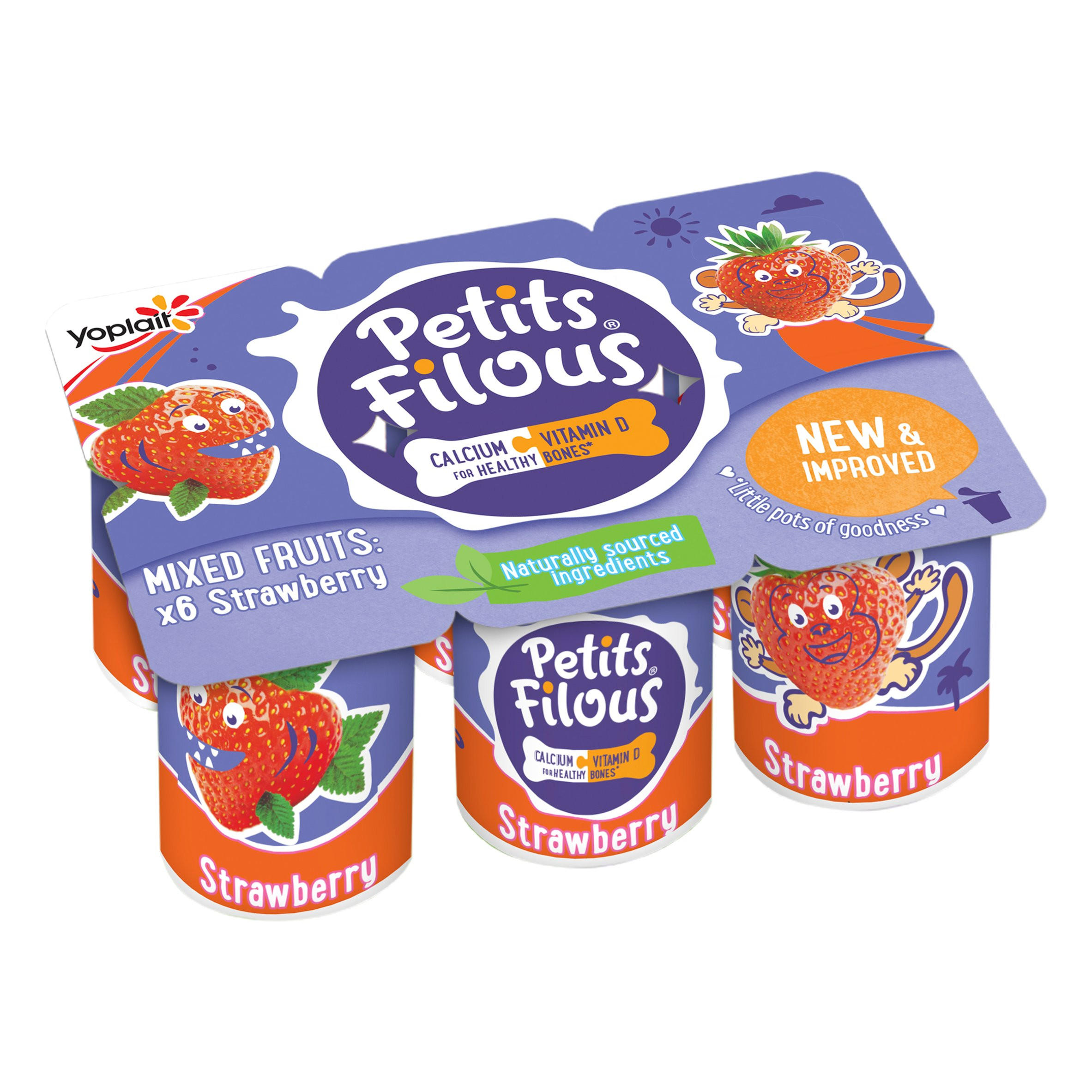 Petits Filous Strawberry Fromage Frais 6 x 47g (282g) | Kids Yogurt ...