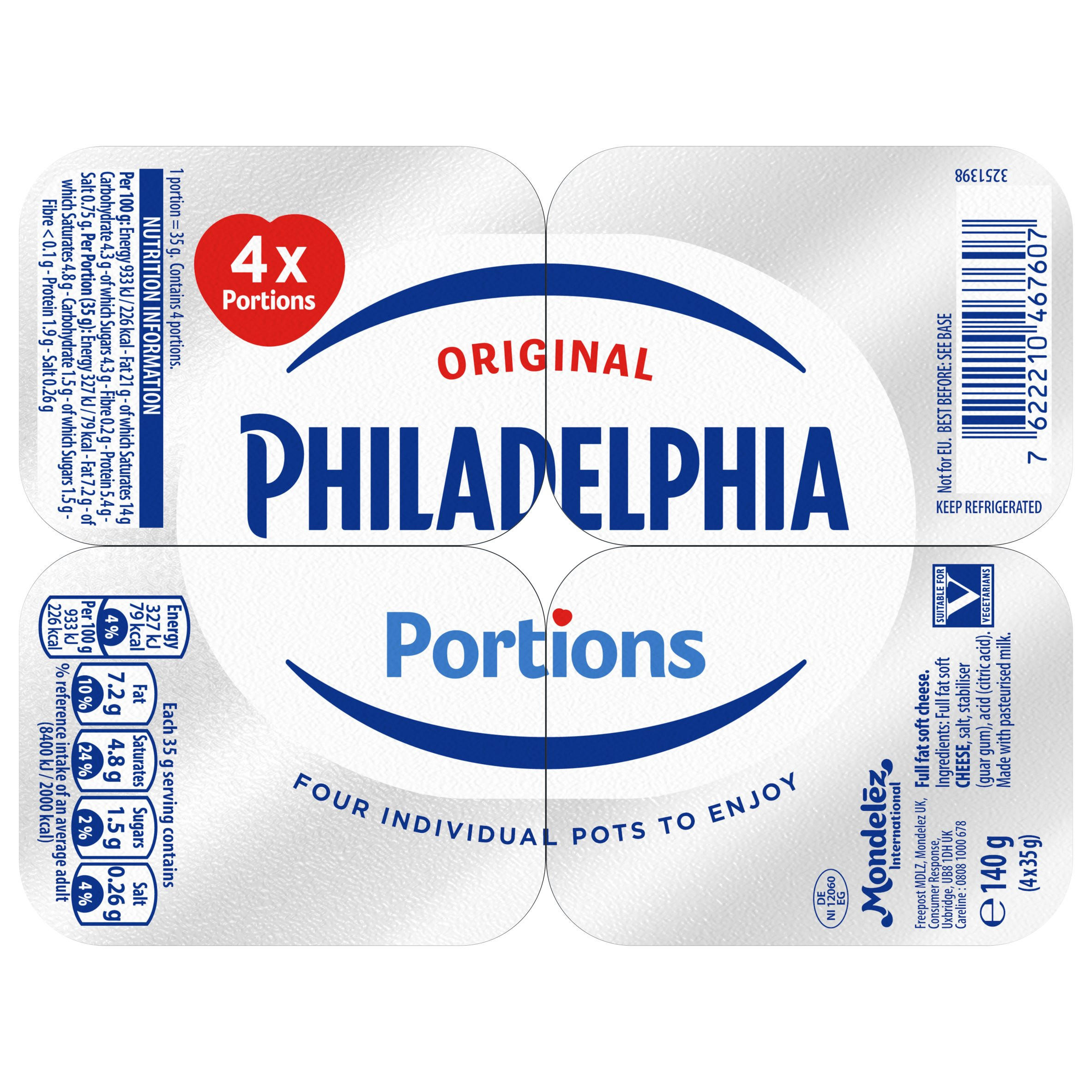 Philadelphia Original Mini 4 x 35g (140g) | Cheese Snacks & Spreads ...