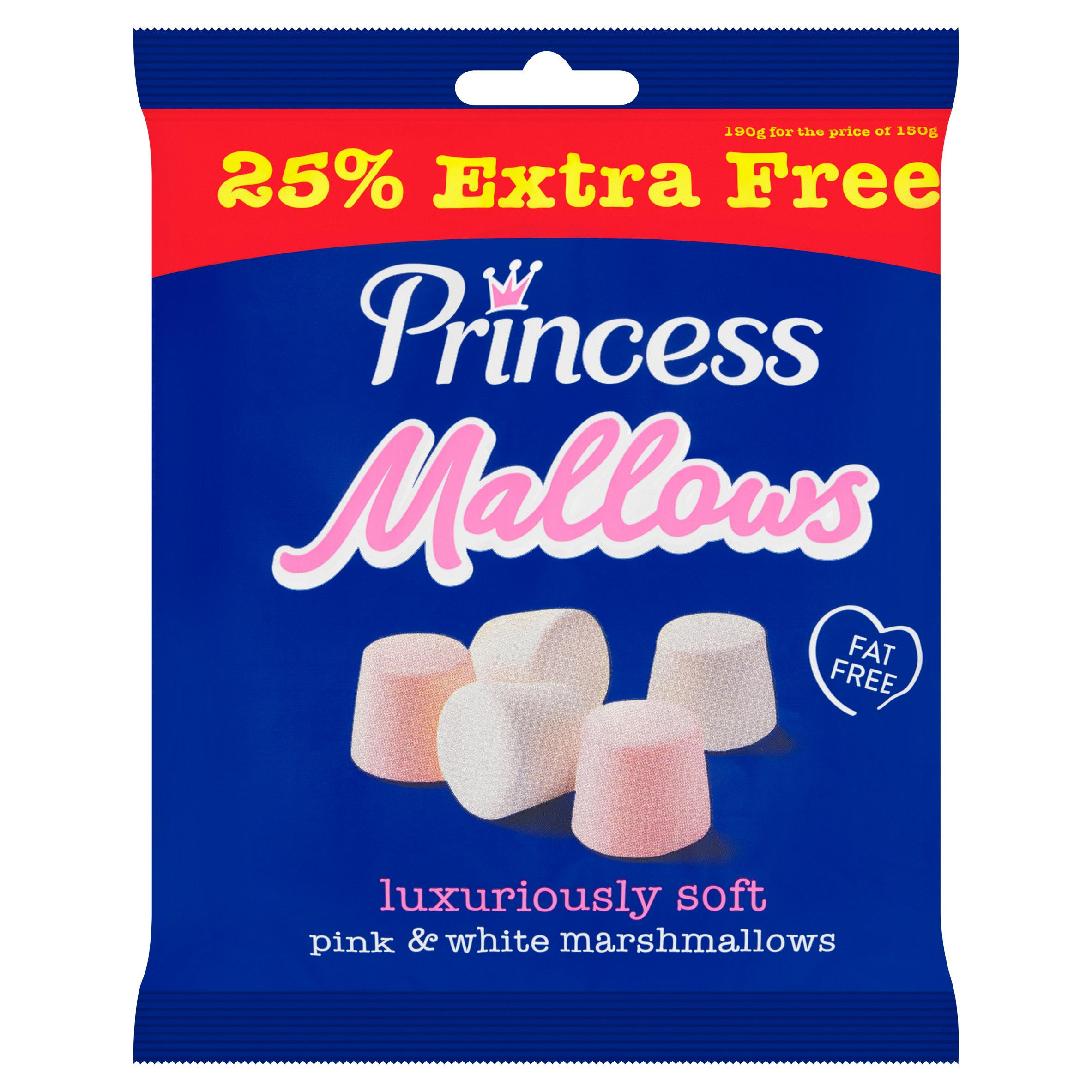 Princess Mallows Pink & White Marshmallows 190g | Iceland Foods
