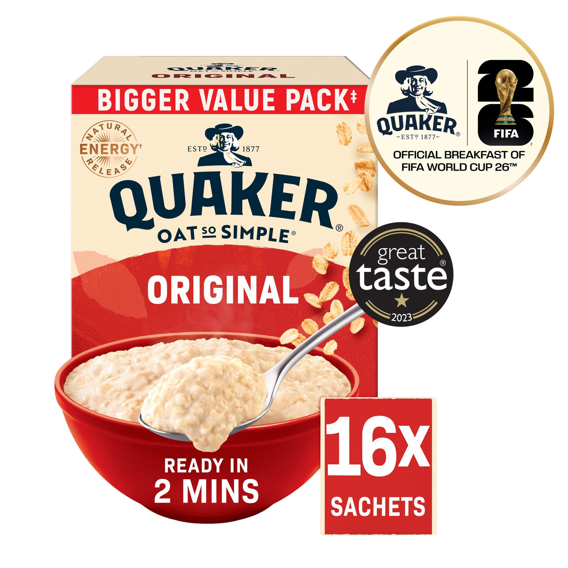 Quaker Oat So Simple Original Porridge Sachets 16x27g | Oats & Porridge ...