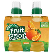 ROBINSONS Fruit Shoot Orange 4 X 200ml Kids Lunchbox Drinks ROBINSONS Fruit Shoot Orange 4 X 200ml Kids Lunchbox Drinks