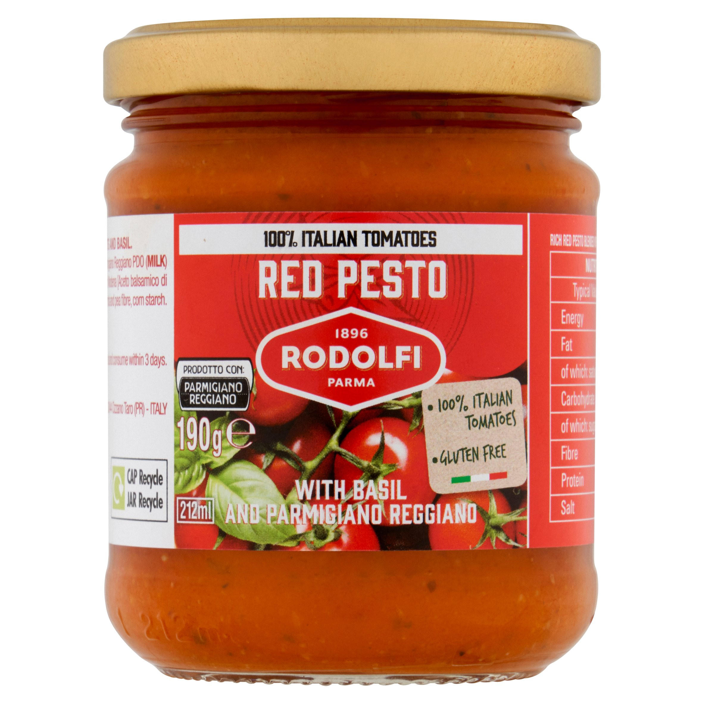 Rodolfi Red Pesto with Parmigiano Reggiano 190g | Pasta Sauces ...